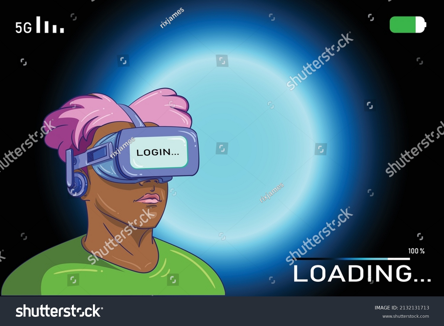 Virtual Universe Loading Screen User Interface Stock Vector (Royalty ...