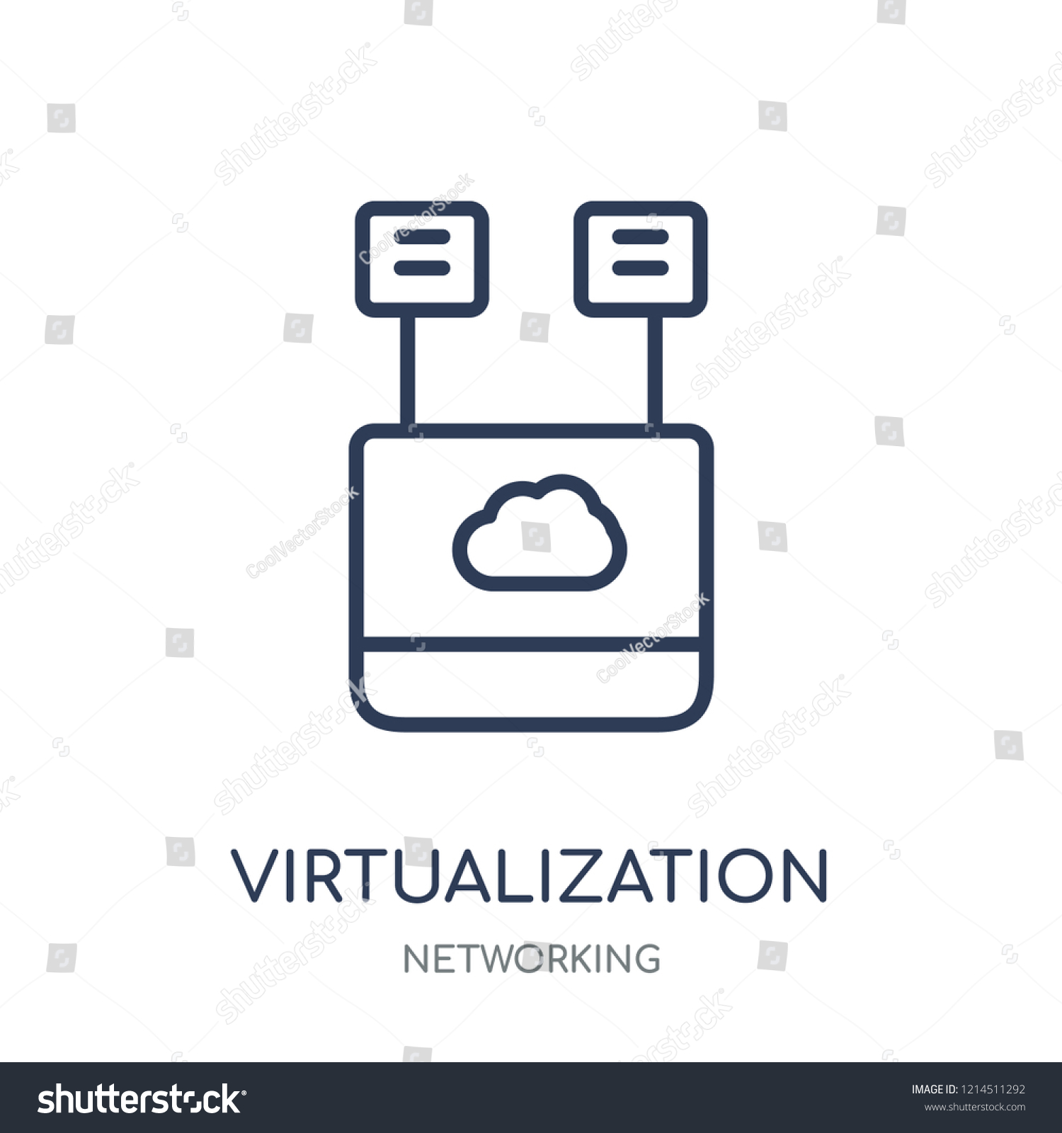 Virtualization Icon Virtualization Linear Symbol Design Stock Vector ...