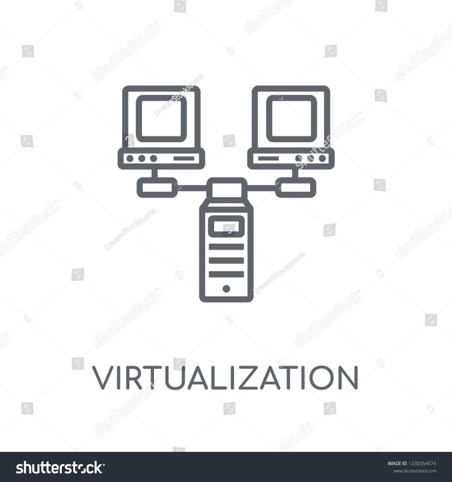 Virtualization Linear Icon Modern Outline Virtualization Stock Vector ...