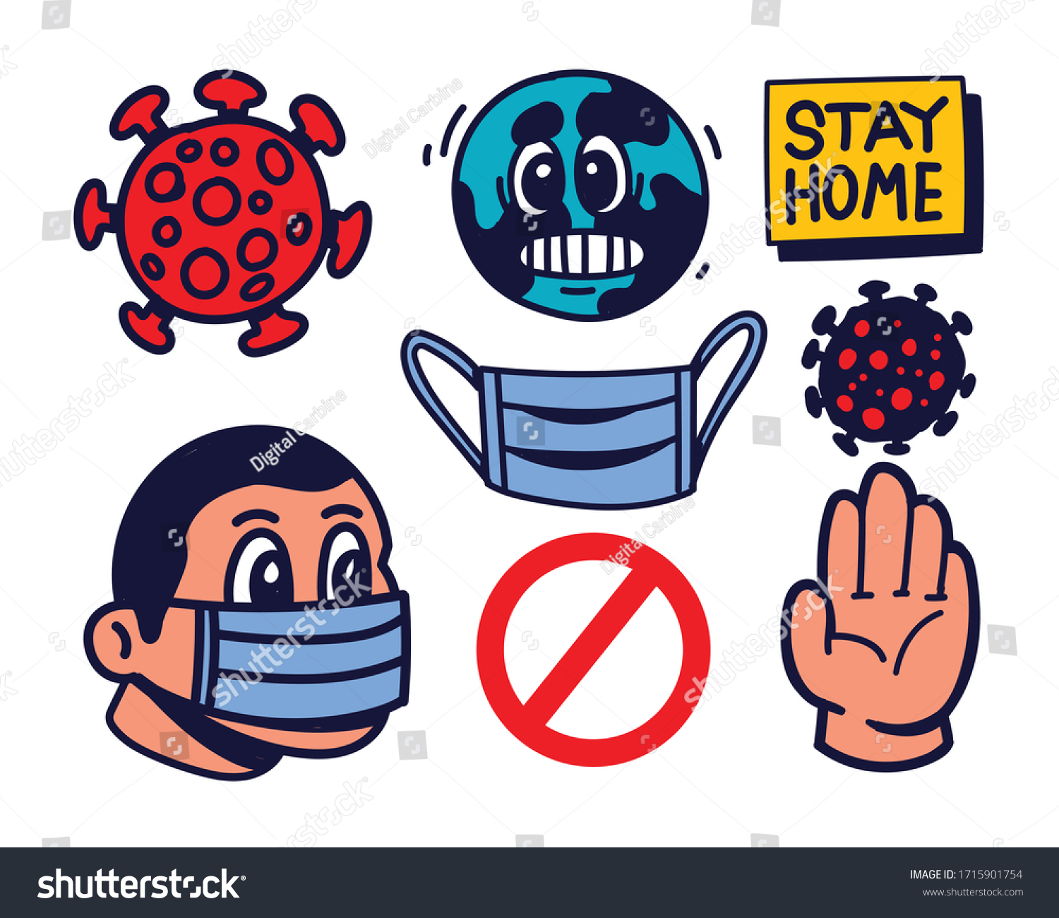 Virus Cartoon Vector Illustration Set Stock Vector (Royalty Free ...