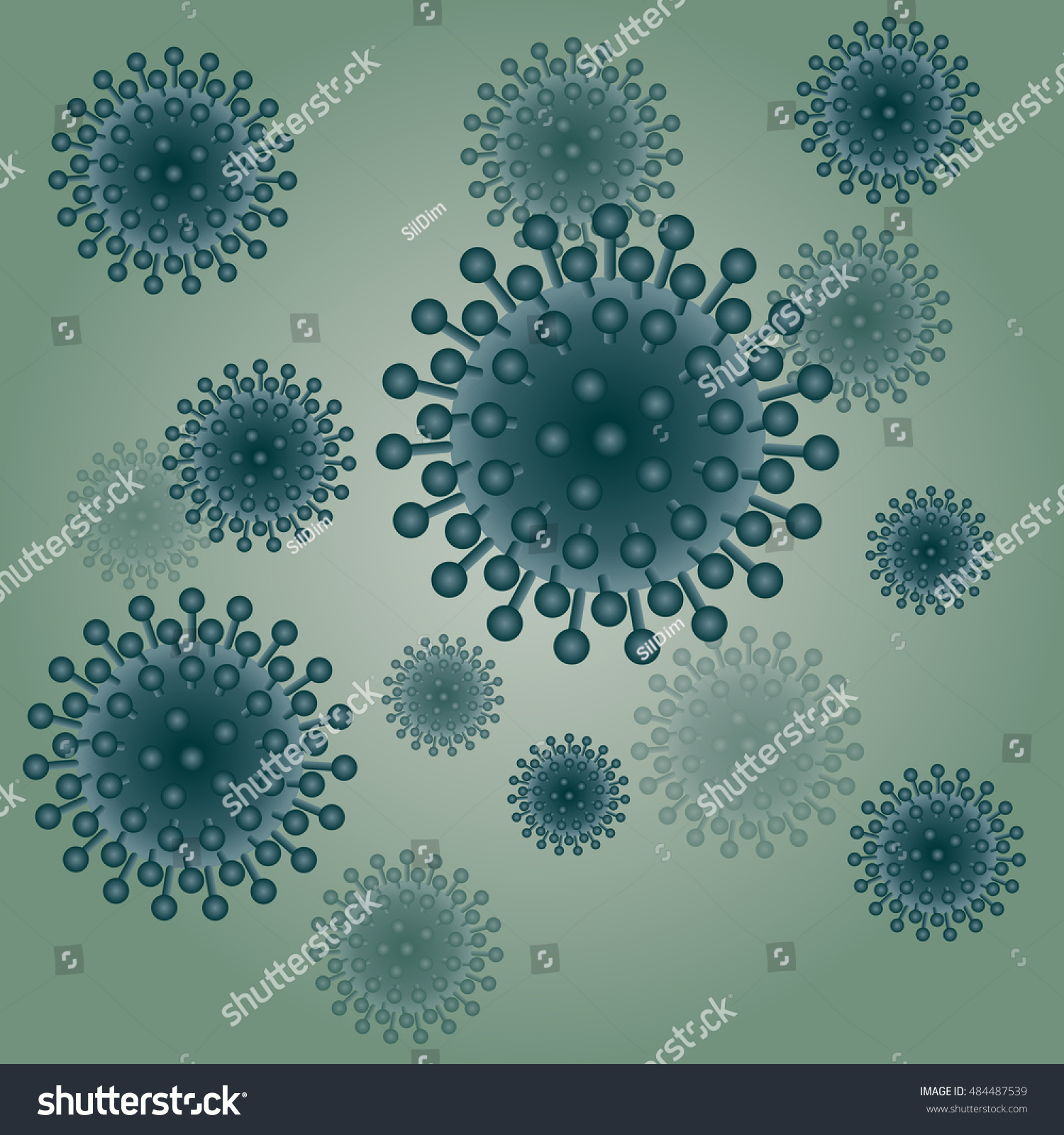 Virus Cells Vector Illustration Stock Vector (Royalty Free) 484487539