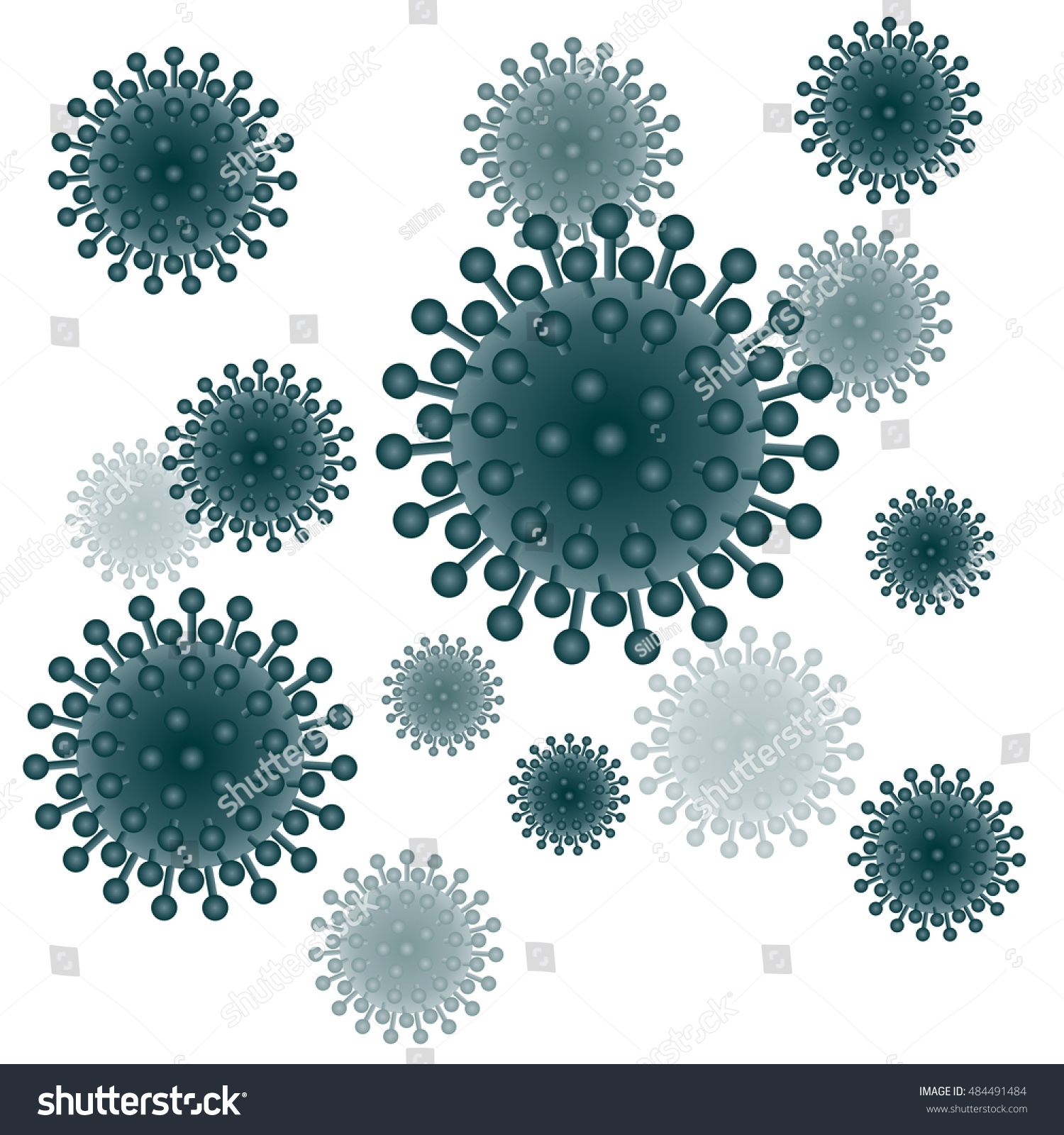 Virus Cells Vector Illustration 스톡 벡터(로열티 프리) 484491484 | Shutterstock