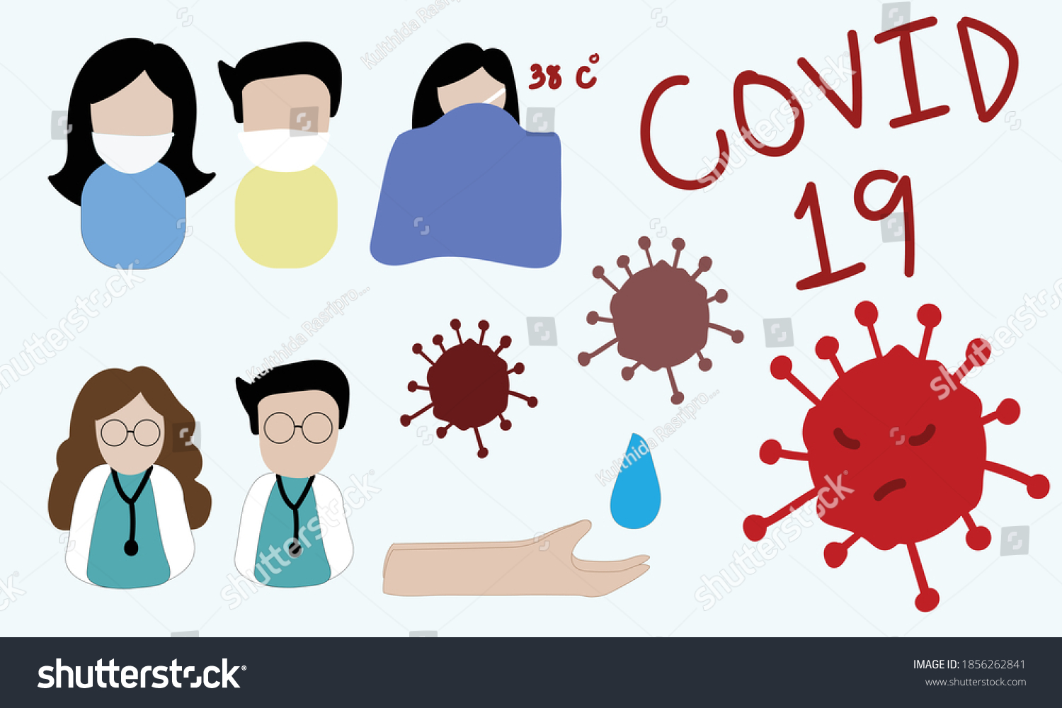 Virus Covid 19 Cartoon Vector Stock Vector (Royalty Free) 1856262841 ...