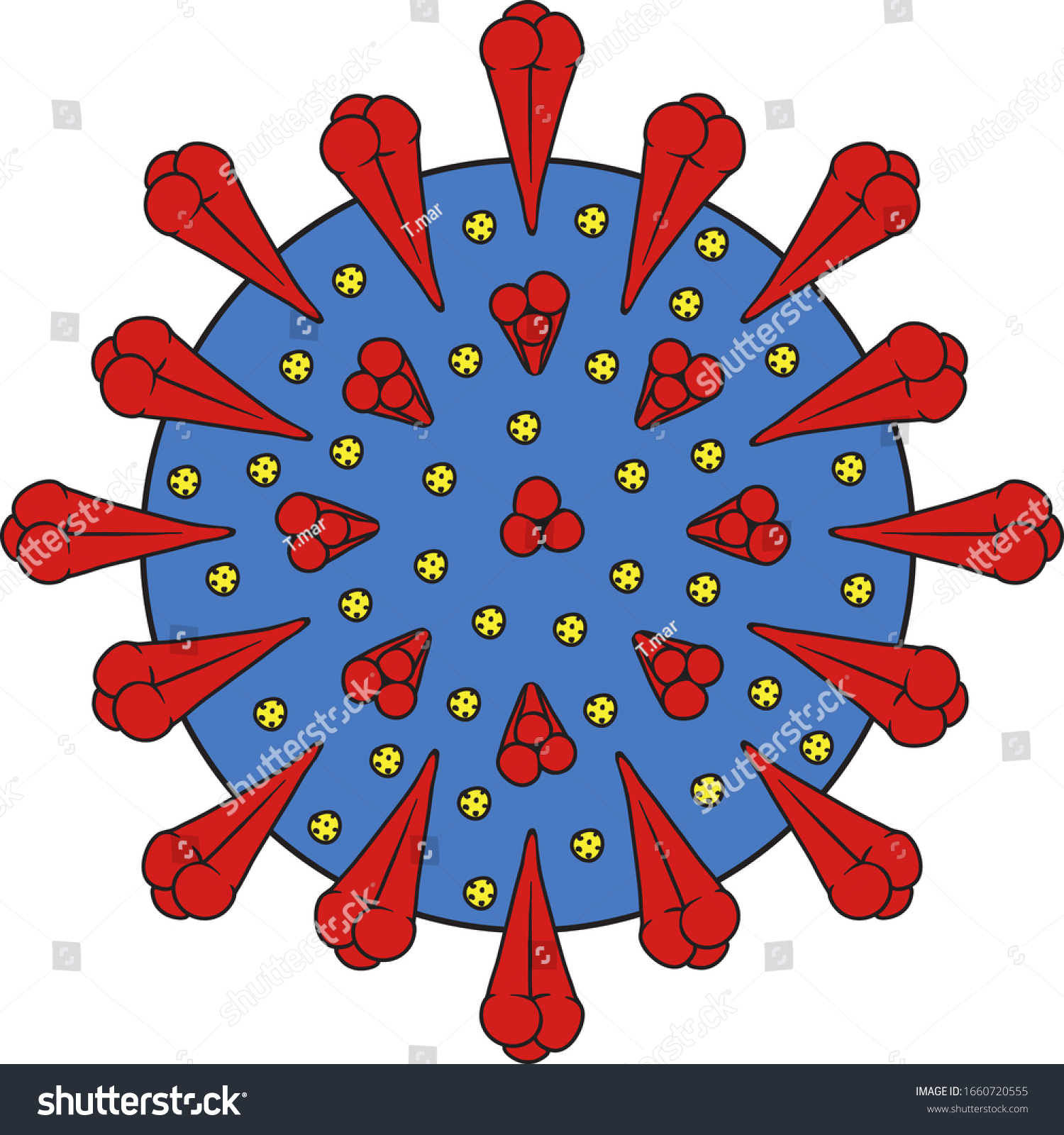 Virus Covid19 Vector Drawing Diagram Colored Stock Vector (Royalty Free ...