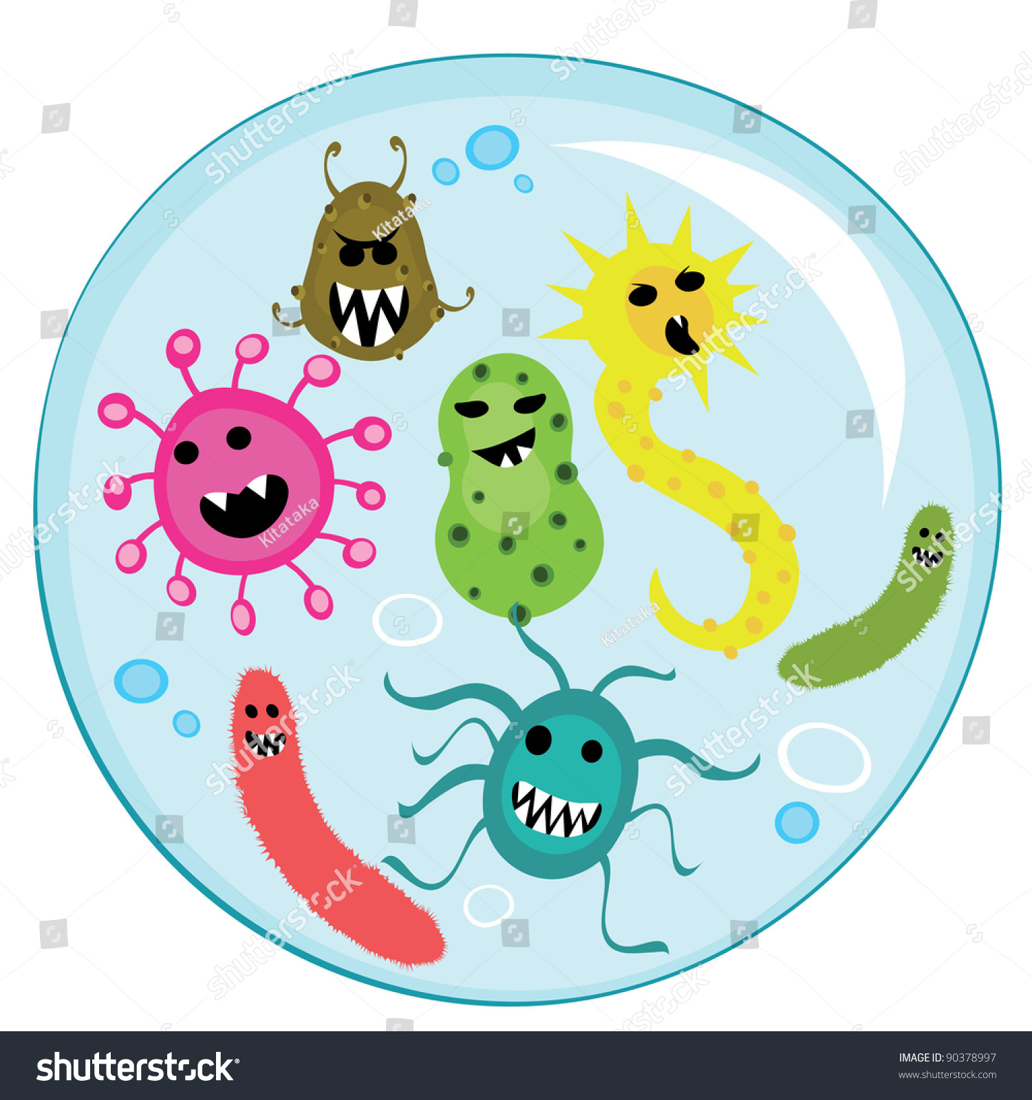 Viruses Cartoon Stock Vector (Royalty Free) 90378997