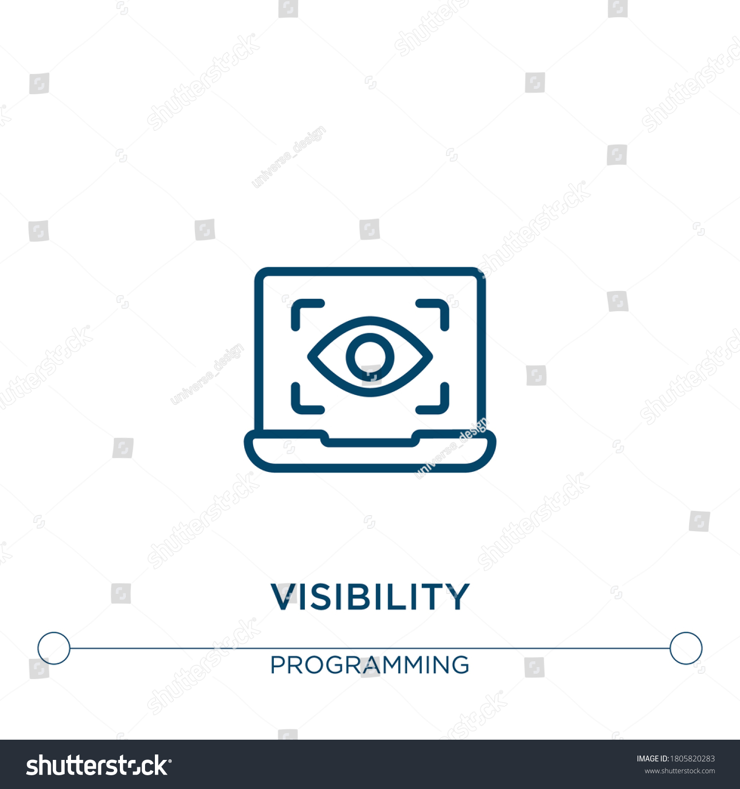 Visibility Vector Line Icon Simple Element Stock Vector (Royalty Free ...