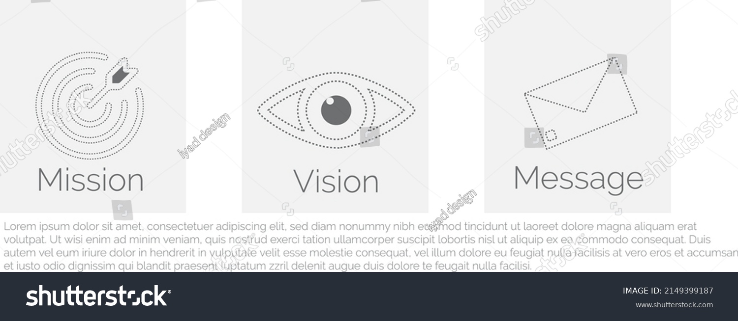 Vision Mission Message Clean Vector Icons Stock Vector (Royalty Free ...