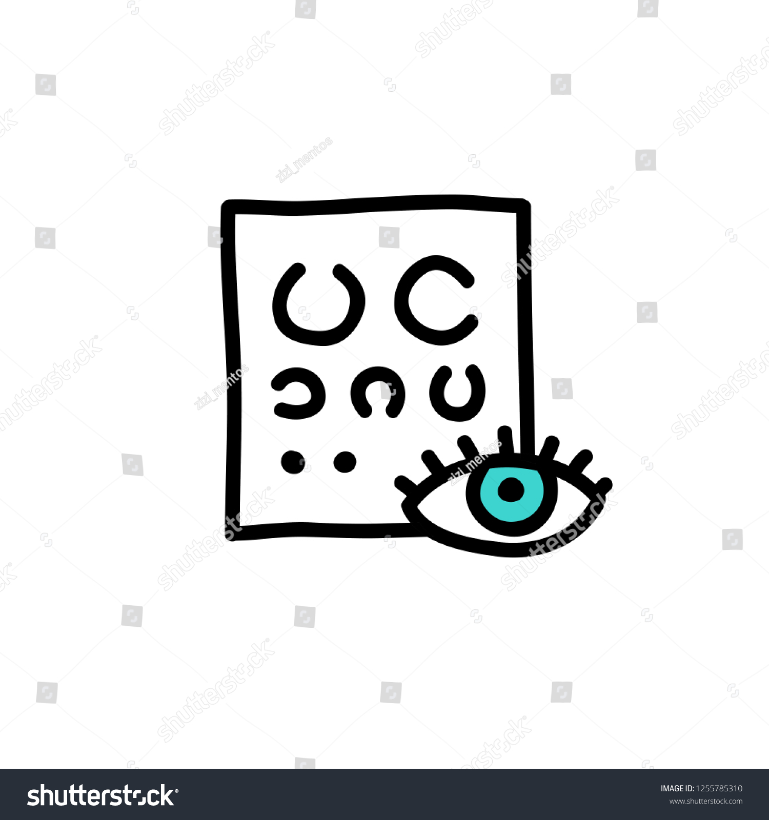 Vision Test Doodle Icon Stock Vector (Royalty Free) 1255785310