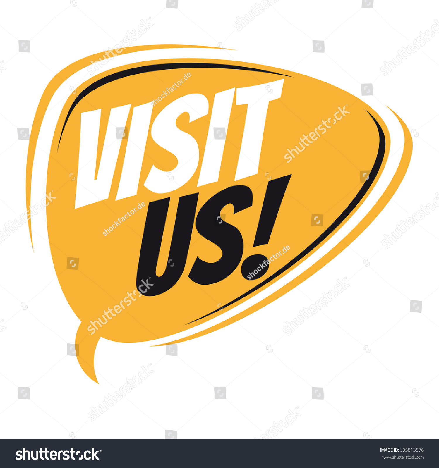 Visit Us Retro Speech Balloon: Vector có sẵn (miễn phí bản quyền ...