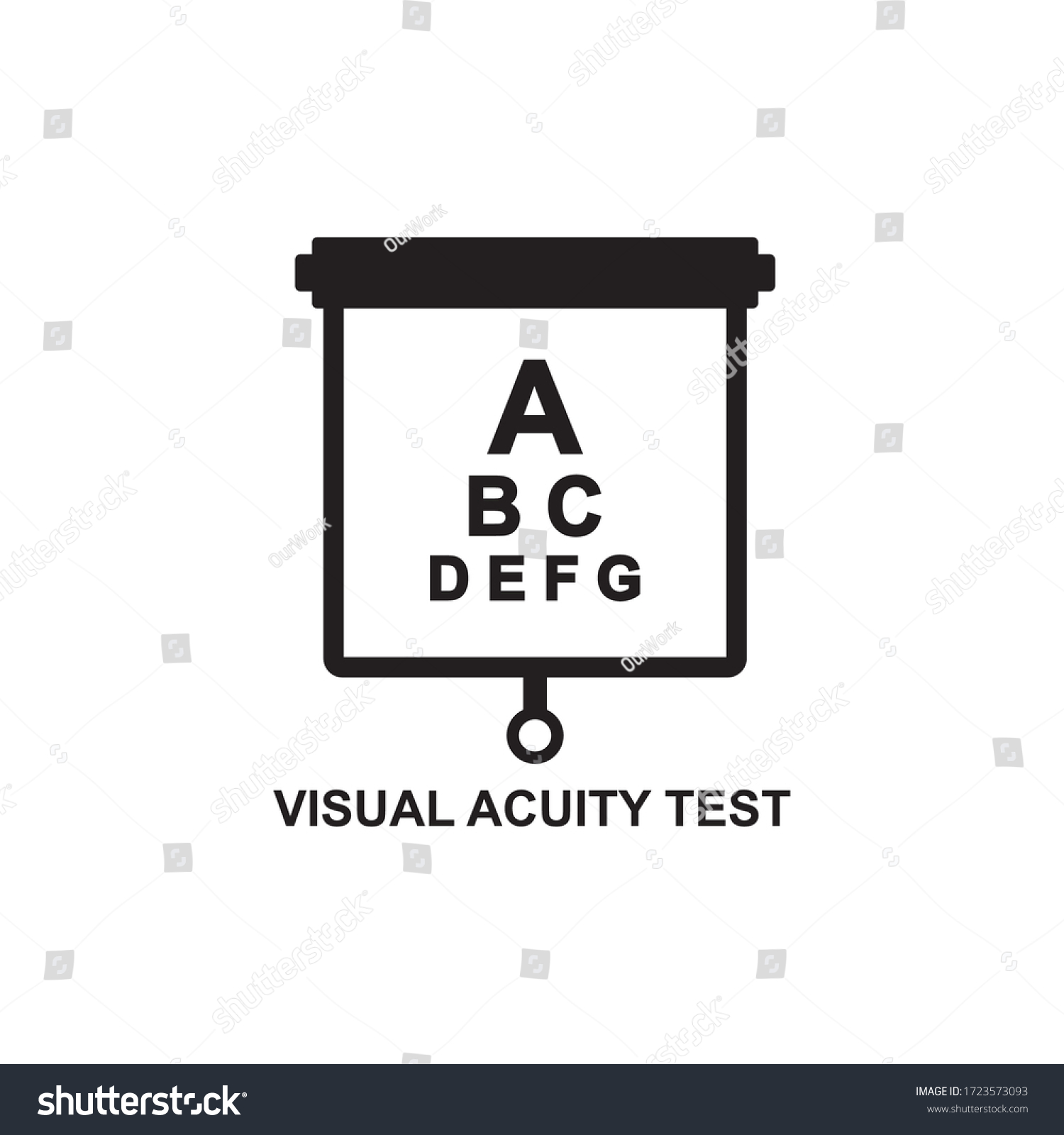 Visual Acuity Test Icon Eye Test Stock Vector (Royalty Free) 1723573093