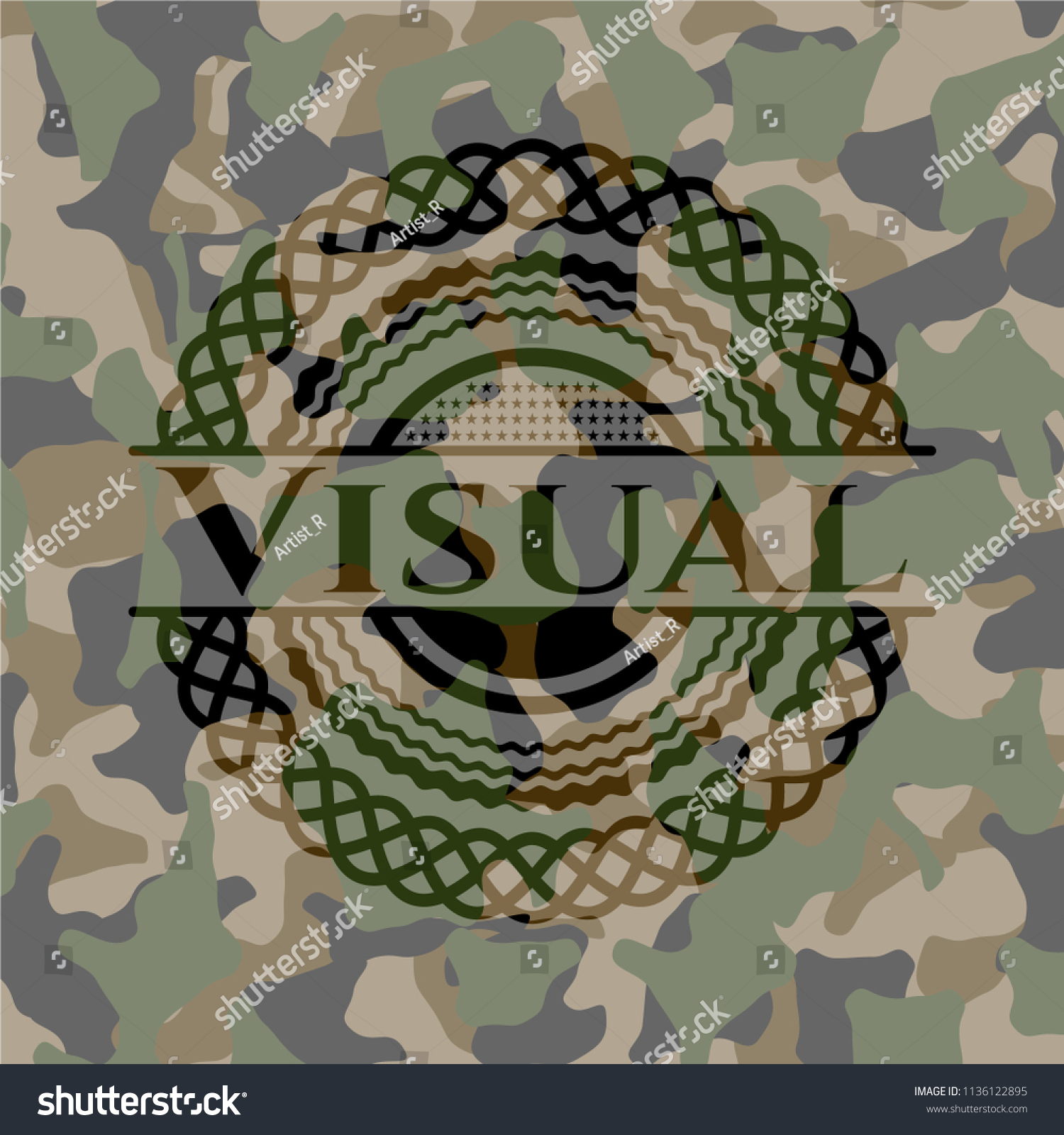 Visual Camouflage Emblem Stock Vector (Royalty Free) 1136122895 ...