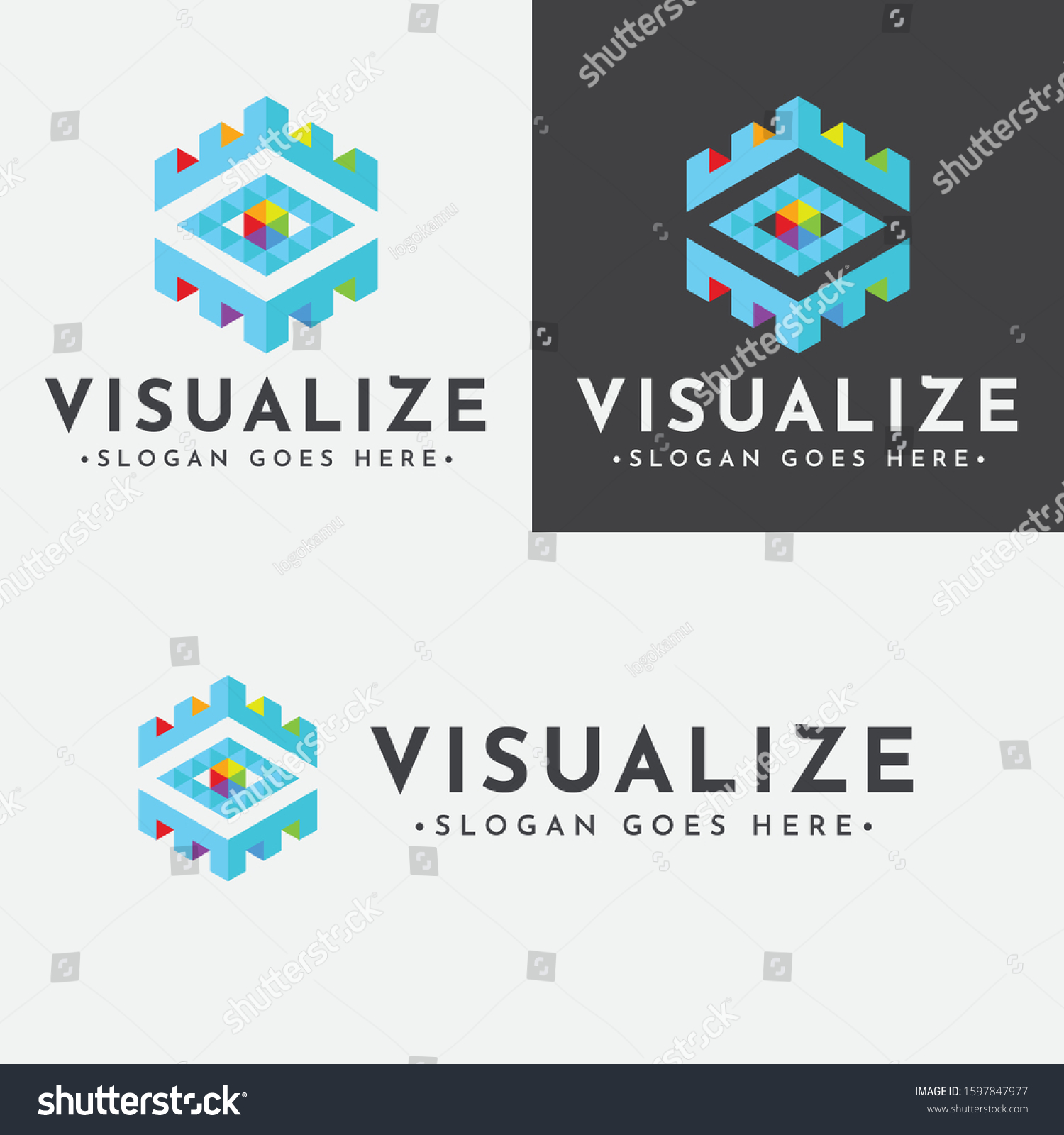 Visualize Blue Eye Logo Templates Vector 스톡 벡터(로열티 프리) 1597847977 ...