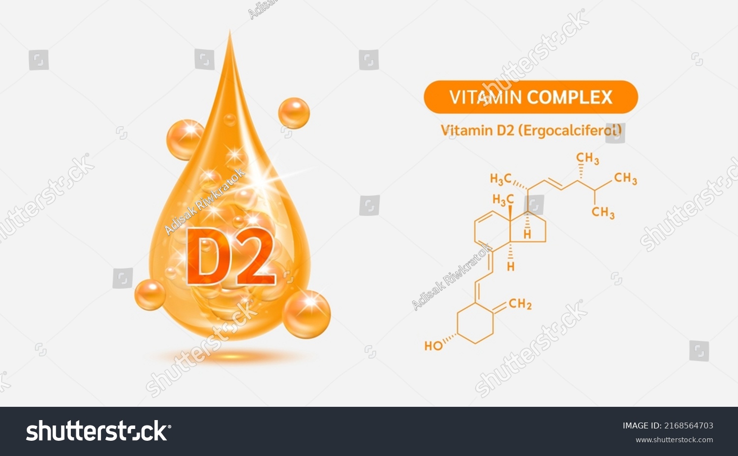Vitamin D2 Drop Structure Isolated On Stock Vector (Royalty Free ...