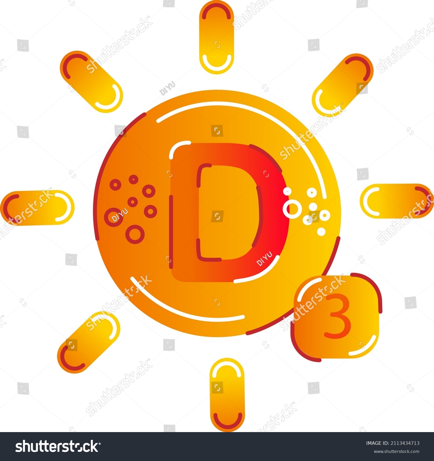 Vitamin D Three Vector Illustration Stock Vector (Royalty Free) 2113434713