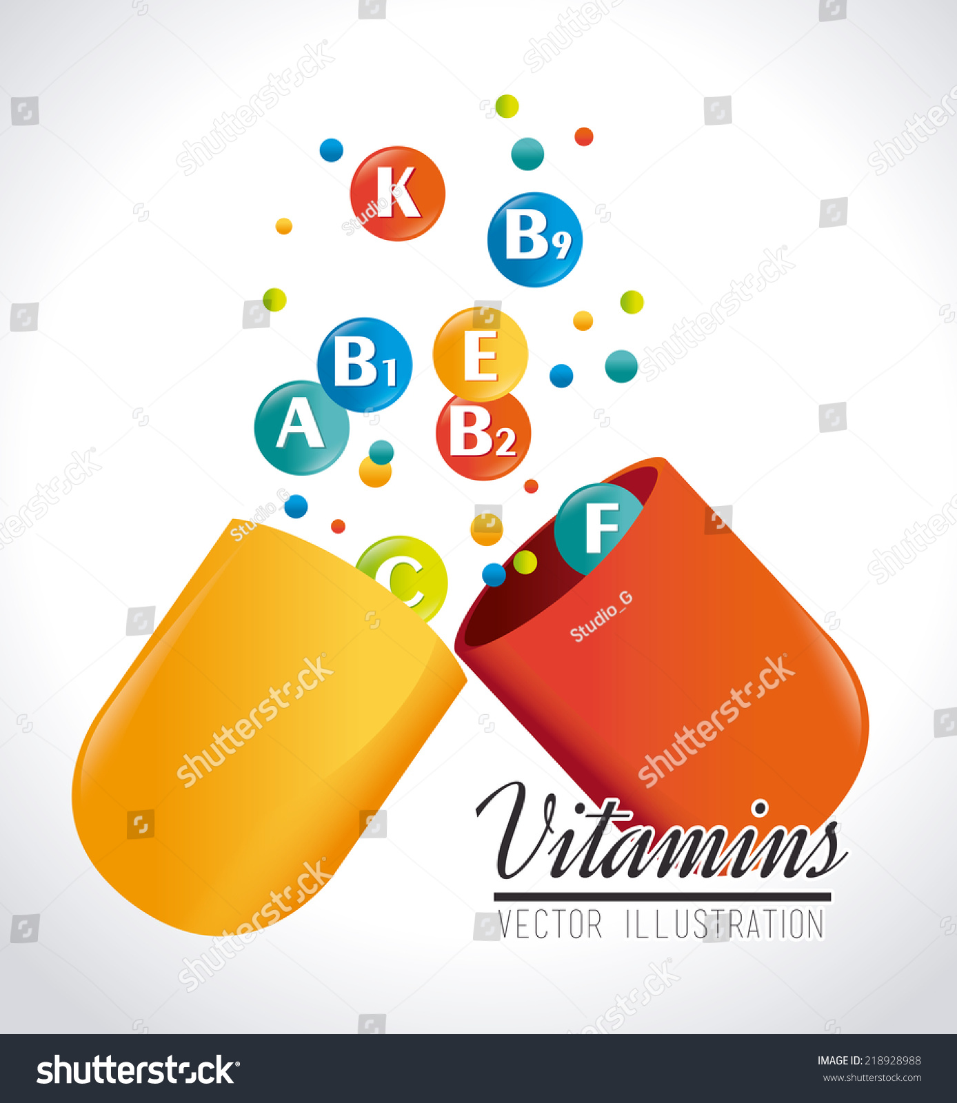 Vitamins Design Over White Background Vector Stock Vector (Royalty Free ...