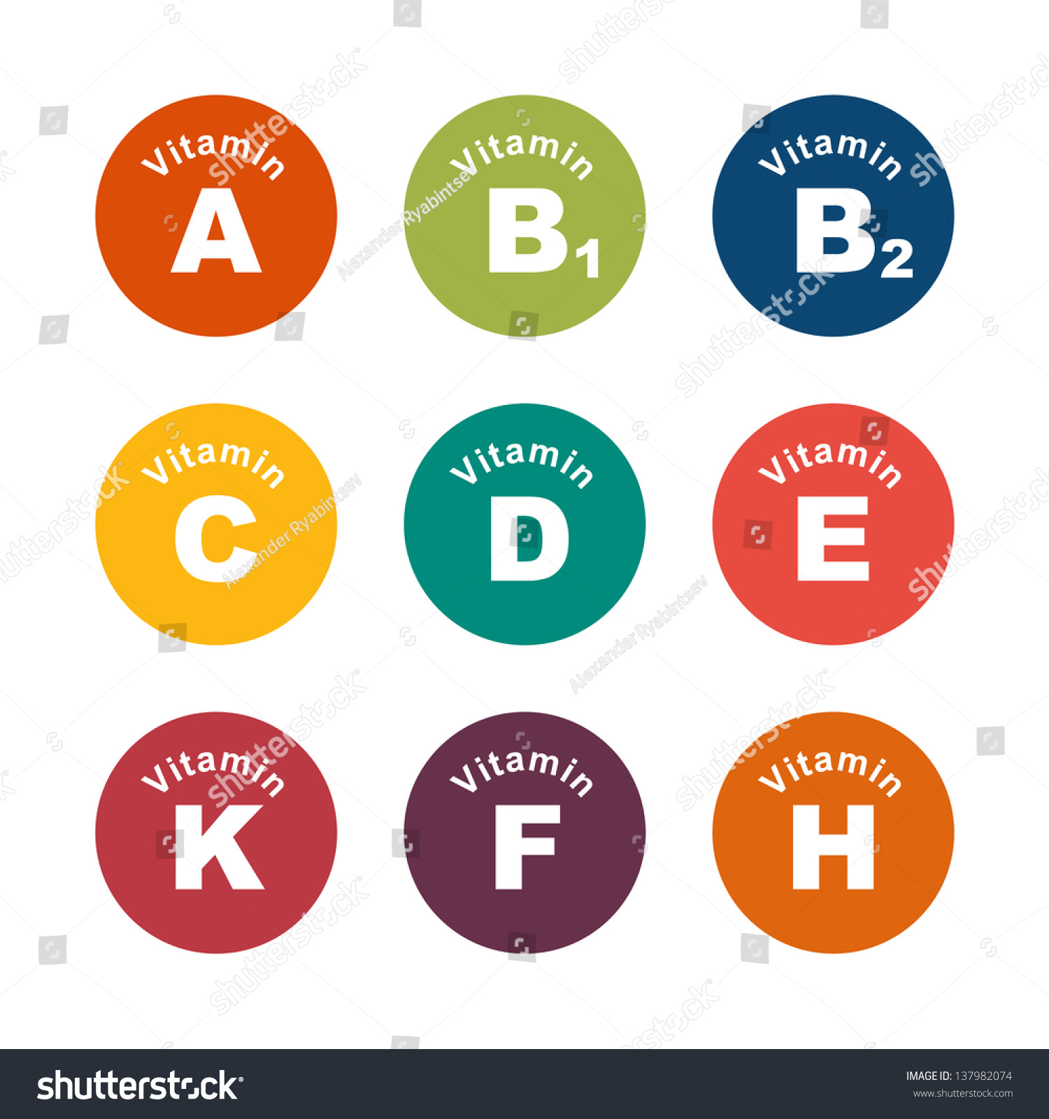 Vitamins Signs Stock Vector Illustration 137982074 : Shutterstock