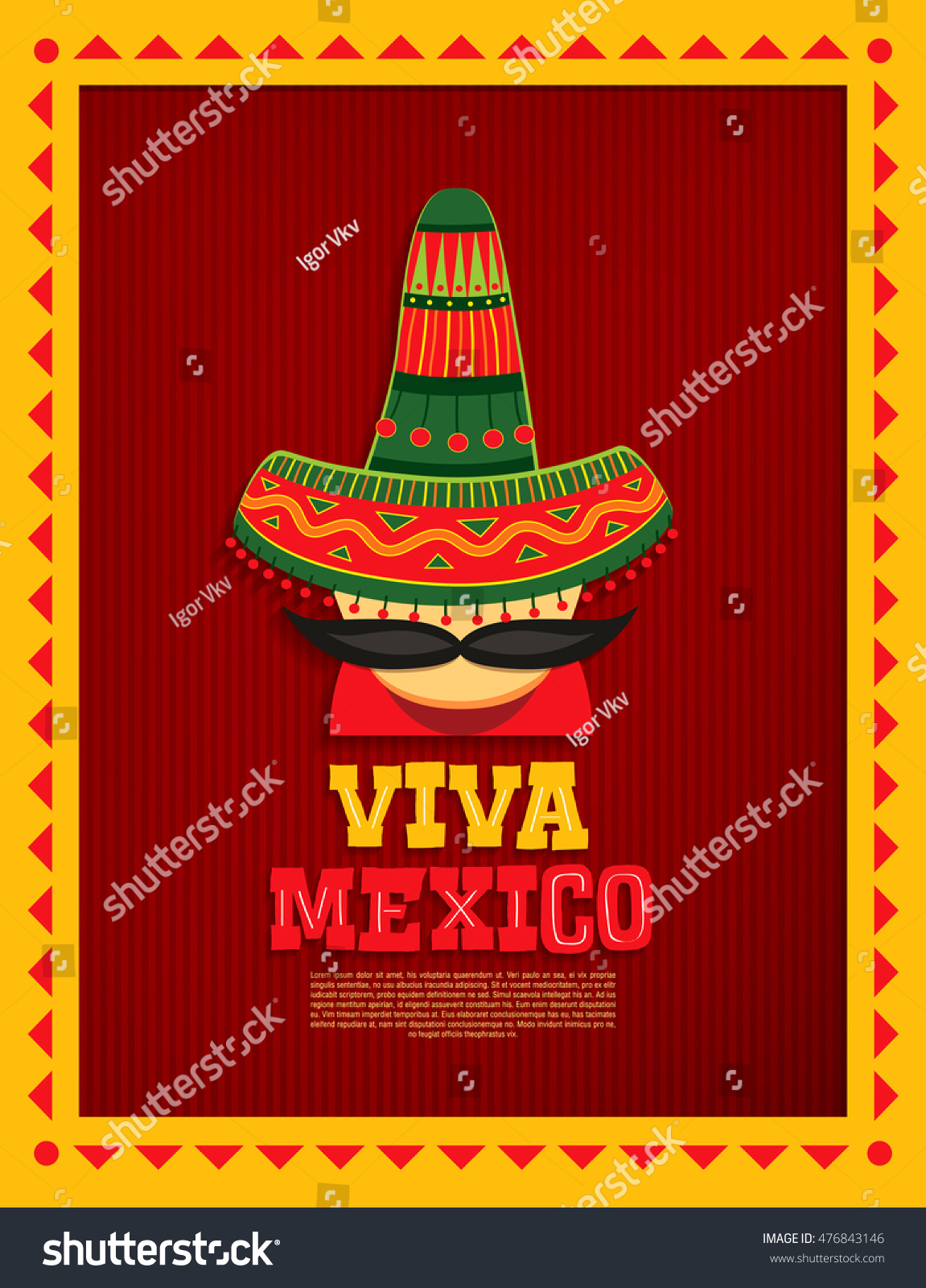 Viva Mexico Vector Illustration Stock Vector (Royalty Free) 476843146