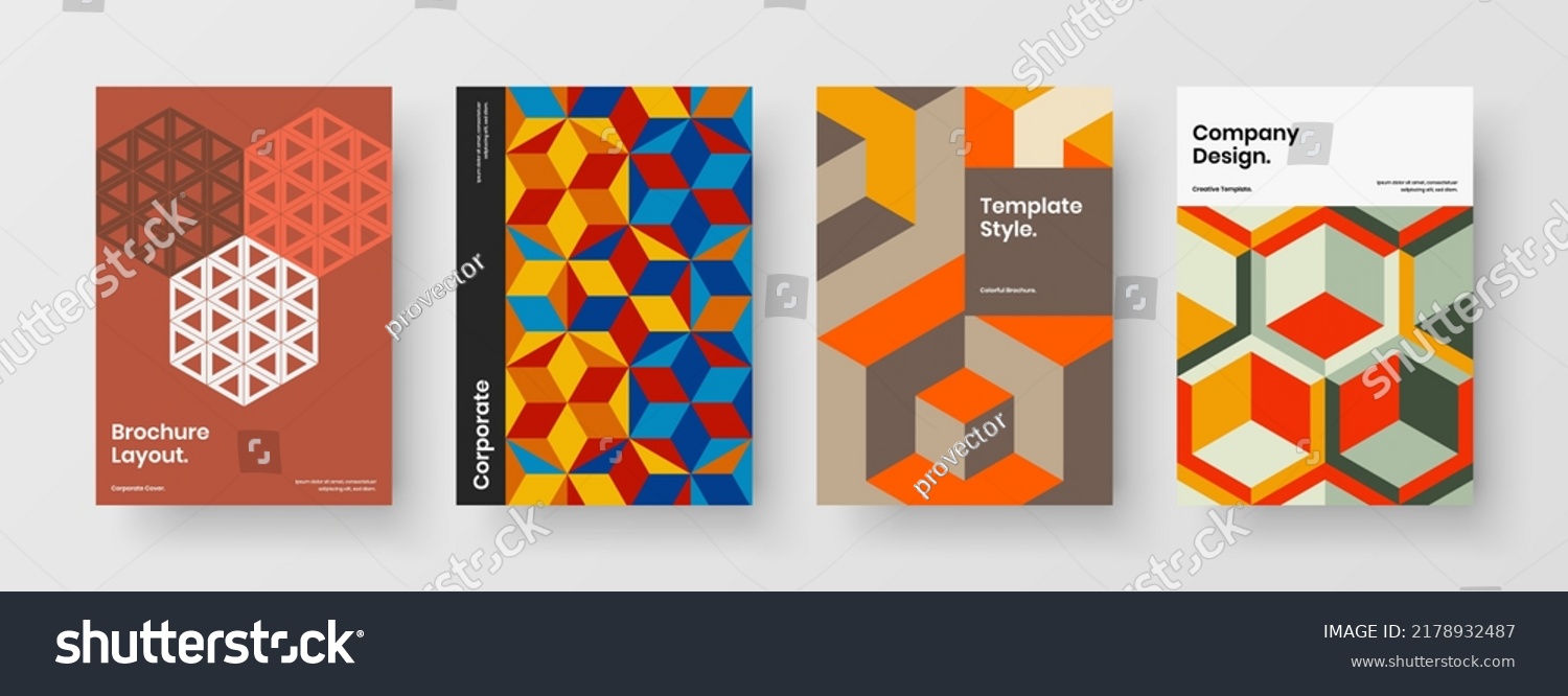 Vivid Mosaic Pattern Corporate Identity Layout Stock Vector (Royalty ...