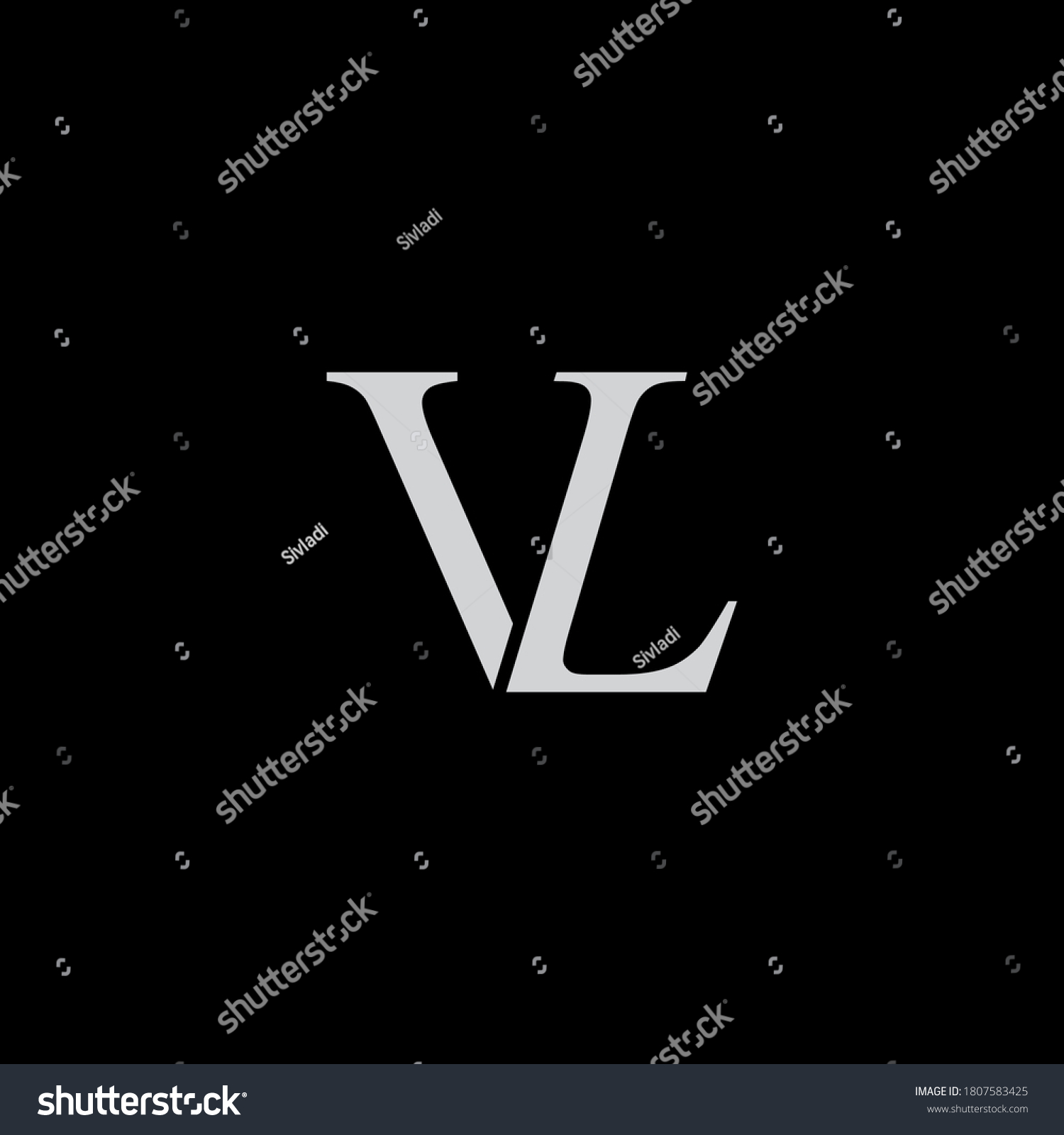 Vl Logo Design Vector Illustration Stock Vector (Royalty Free) 1807583425