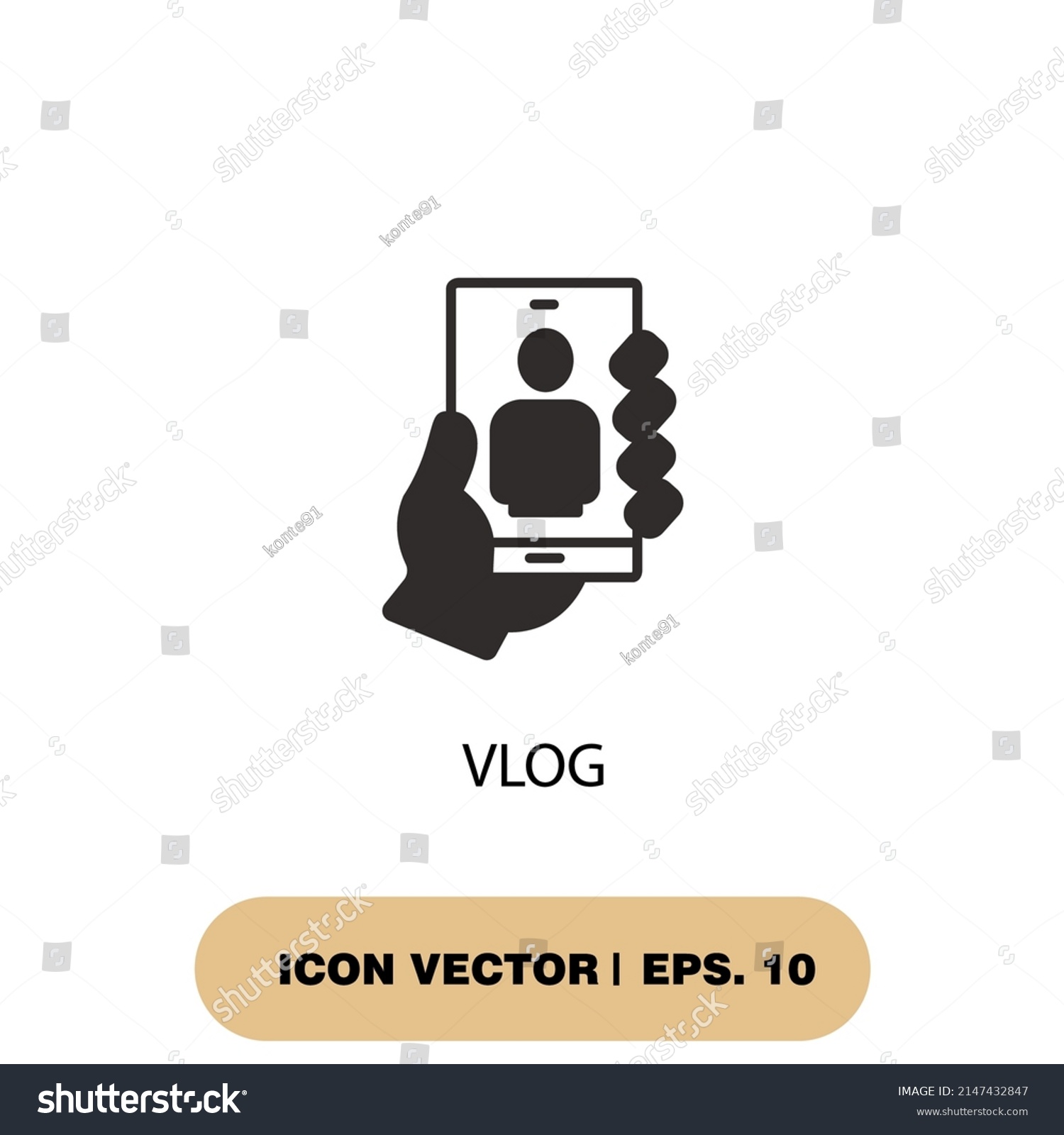 Vlog Icons Symbol Vector Elements Infographic Stock Vector (Royalty ...