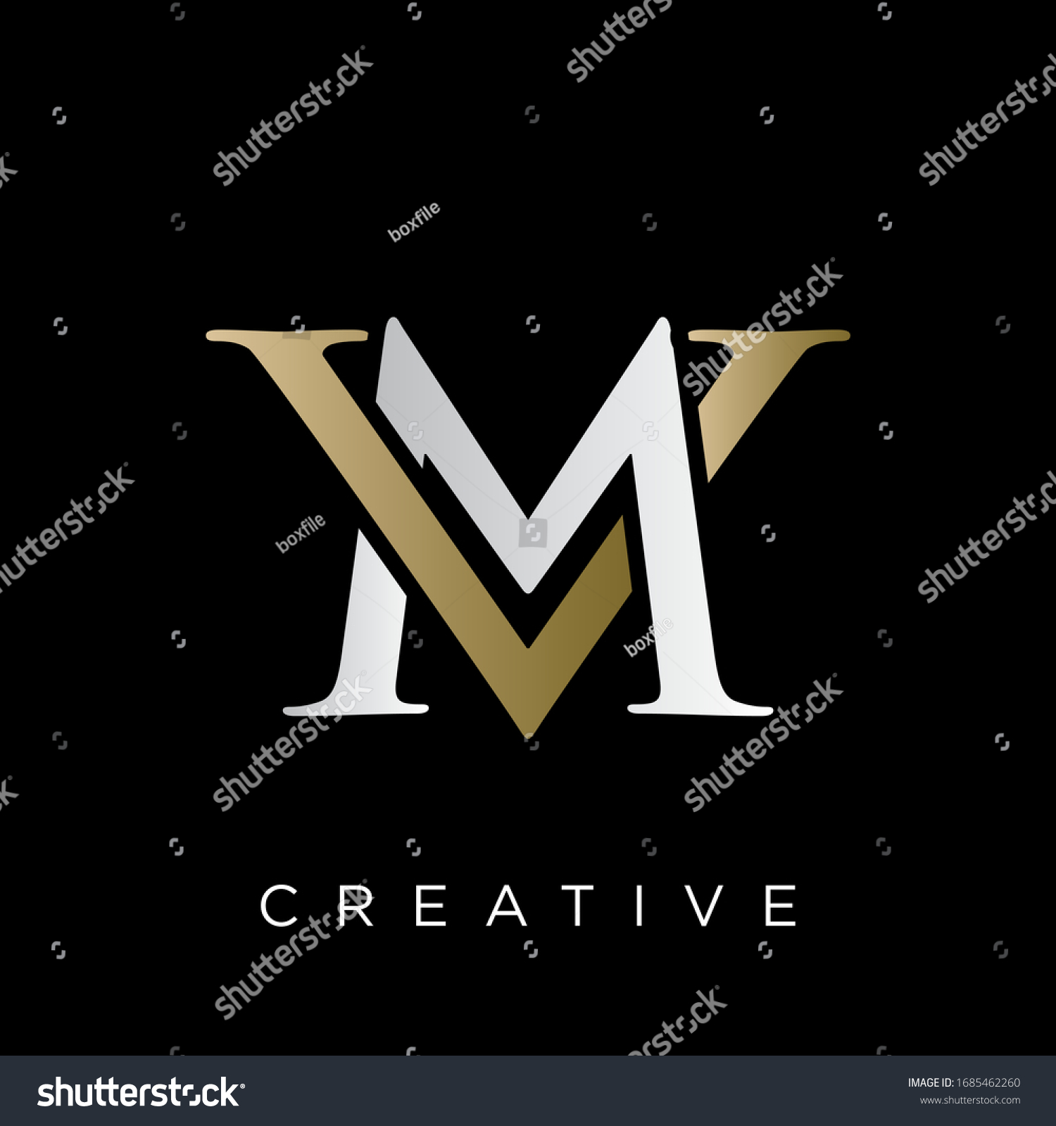 Vm Mv Logo Design Vector Icon Stock Vector (Royalty Free) 1685462260