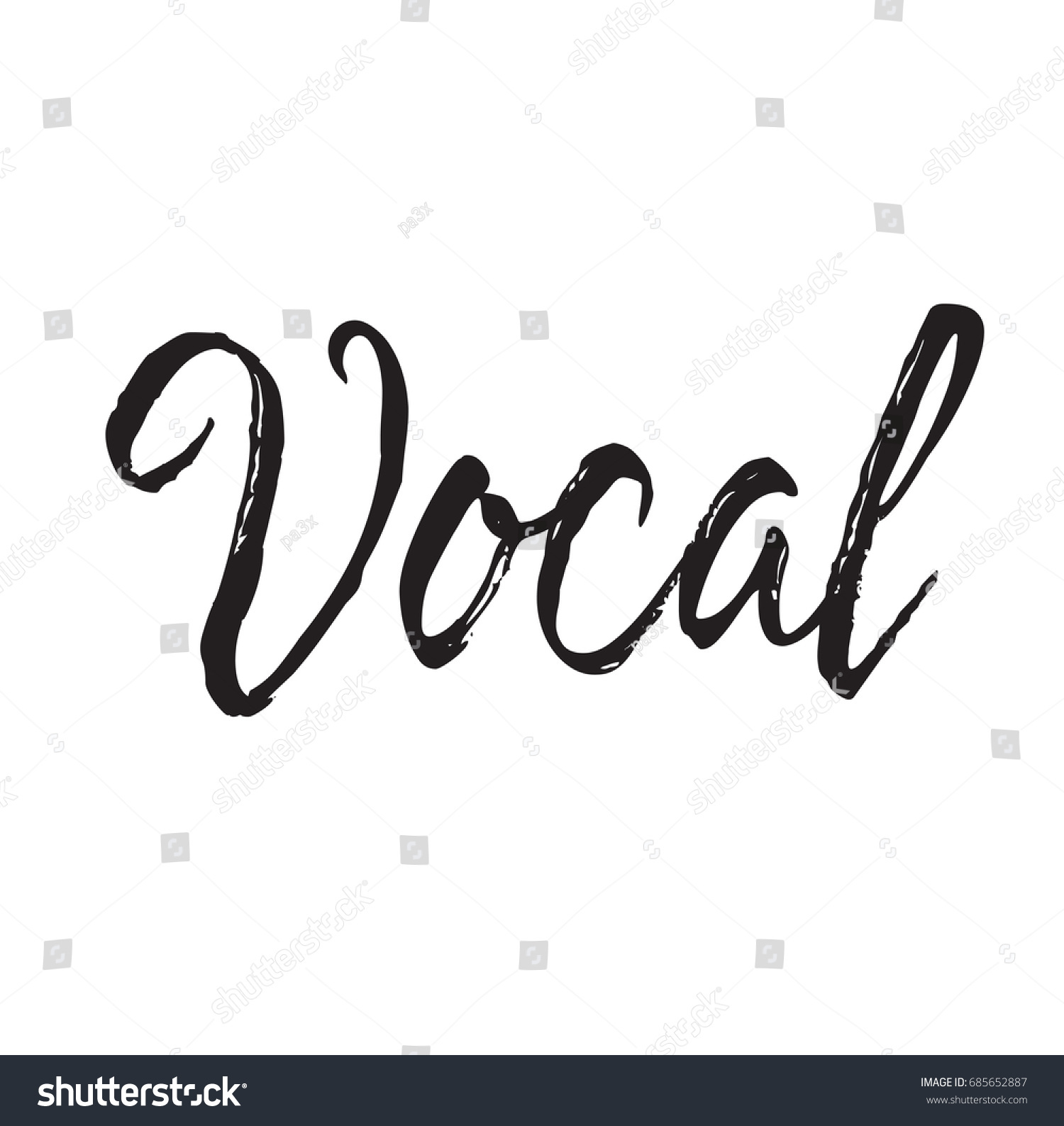 Vocal Text Design Vector Calligraphy Typography: เวกเตอร์สต็อก (ปลอดค่า ...