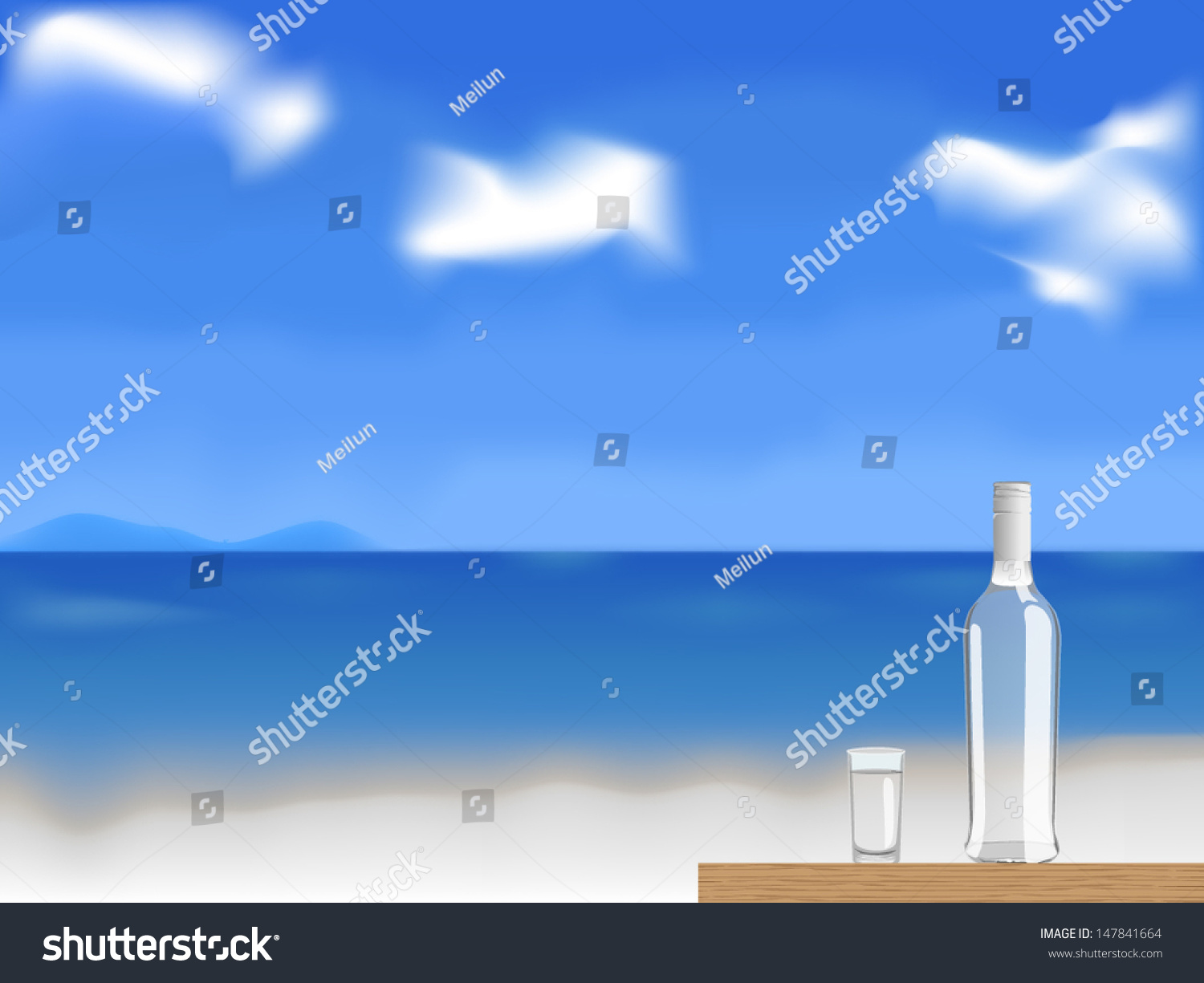 Vodka On Beach Vector Stock Vector (Royalty Free) 147841664