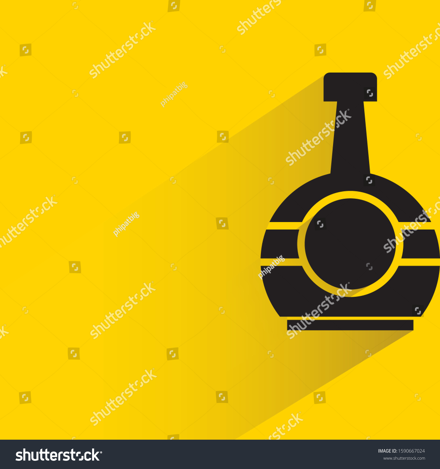Vodka Drop Shadow Yellow Background Stock Vector (Royalty Free ...