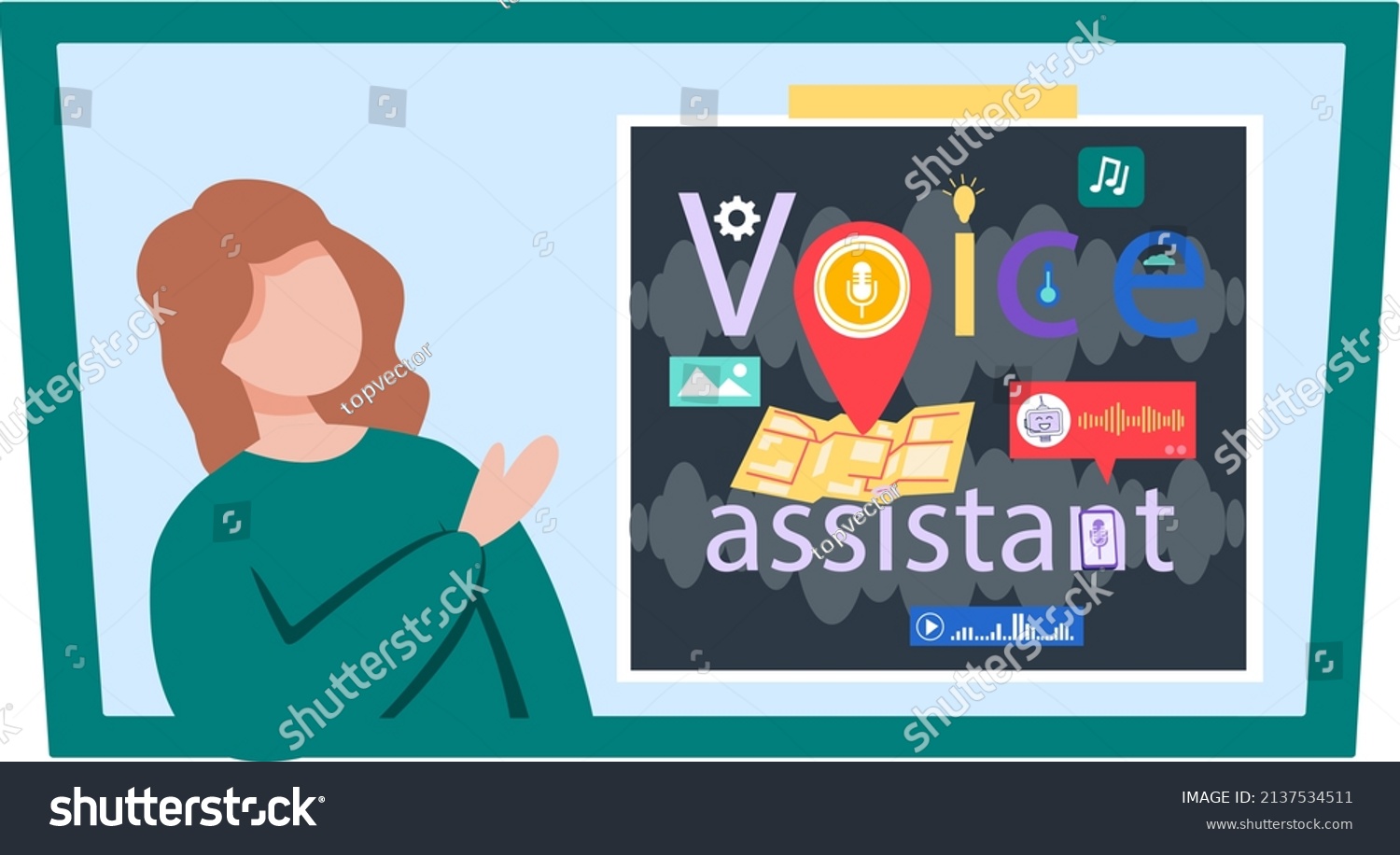 Voice Assistant Software Agent Perform Tasks Stock Vector (Royalty Free ...