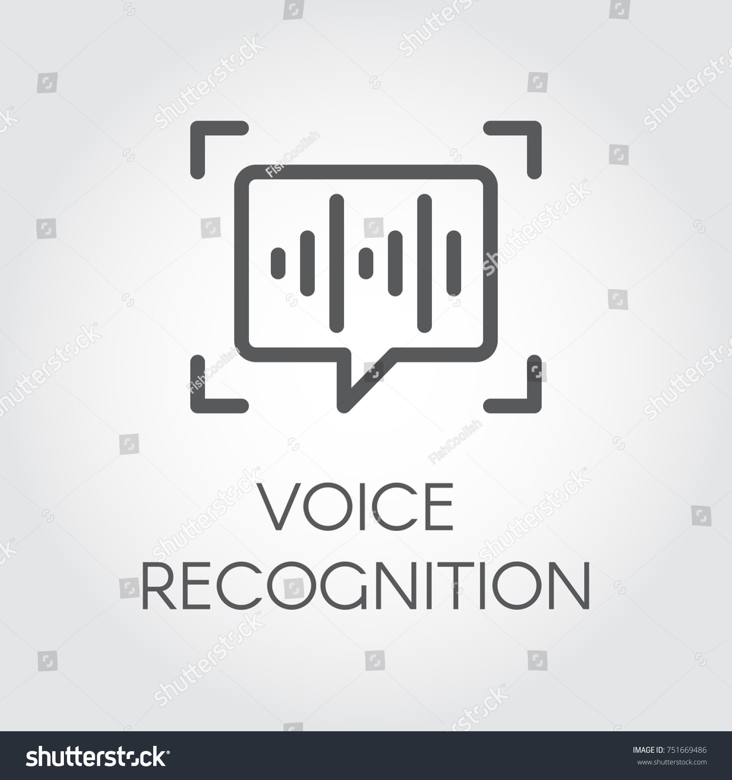 Voice Recognition Line Icon Intelligent Audio Stock Vector (Royalty ...