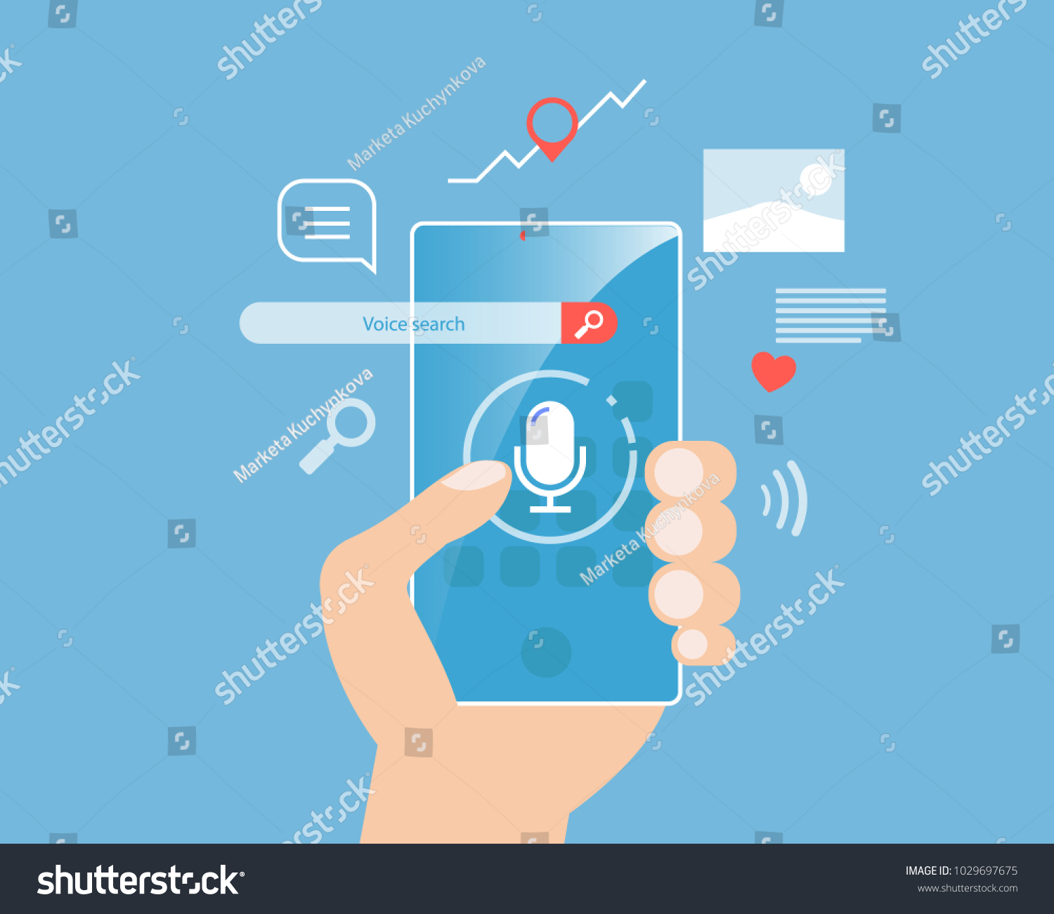 Voice Search Technology Stock Vector (Royalty Free) 1029697675 ...