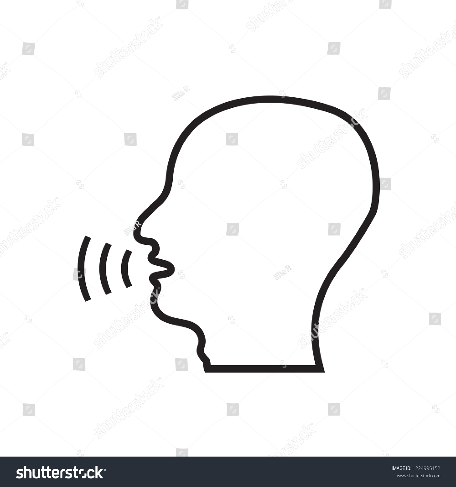 Voice Simple Vector Outline Icon Stock Vector (Royalty Free) 1224995152
