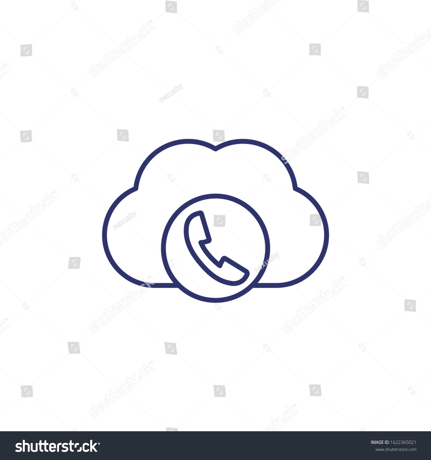 Voip Telephony Icon Line Vector Stock Vector (Royalty Free) 1622365021 ...