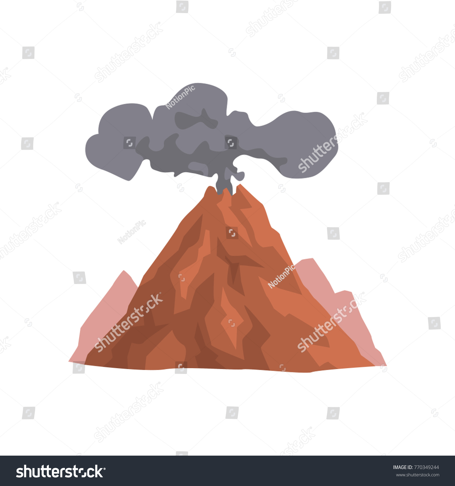 Volcano Eruption Dust Cloud Vector Illustration 库存矢量图（免版税）770349244 ...