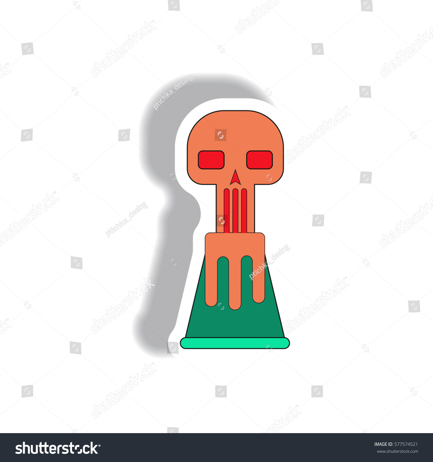 Volcano Explosion Skull Stock Vector (Royalty Free) 577574521 ...