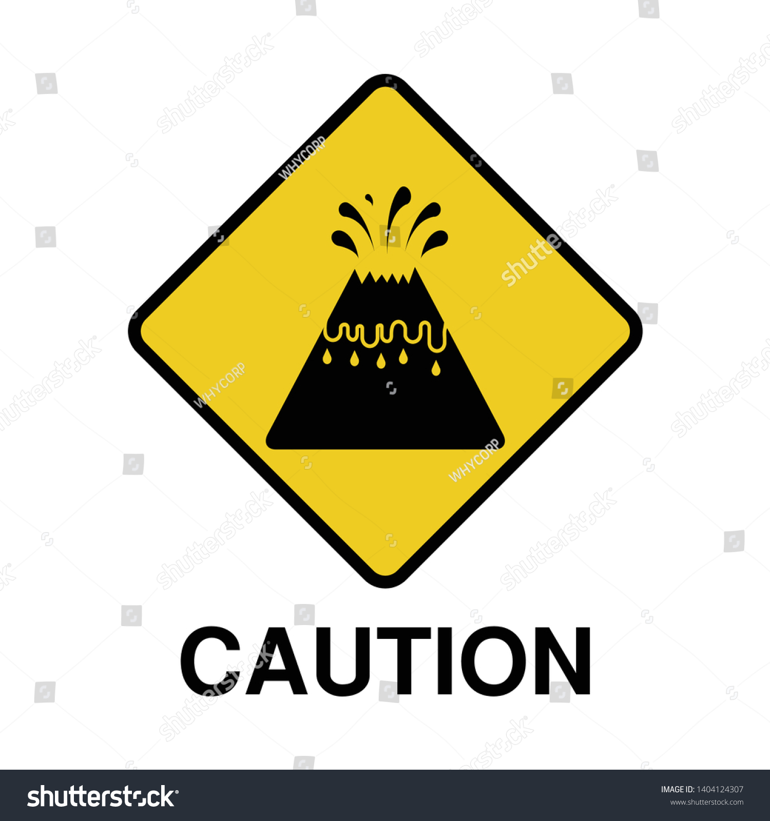 Volcano Warning Nature Sign Vector Stock Vector (Royalty Free ...