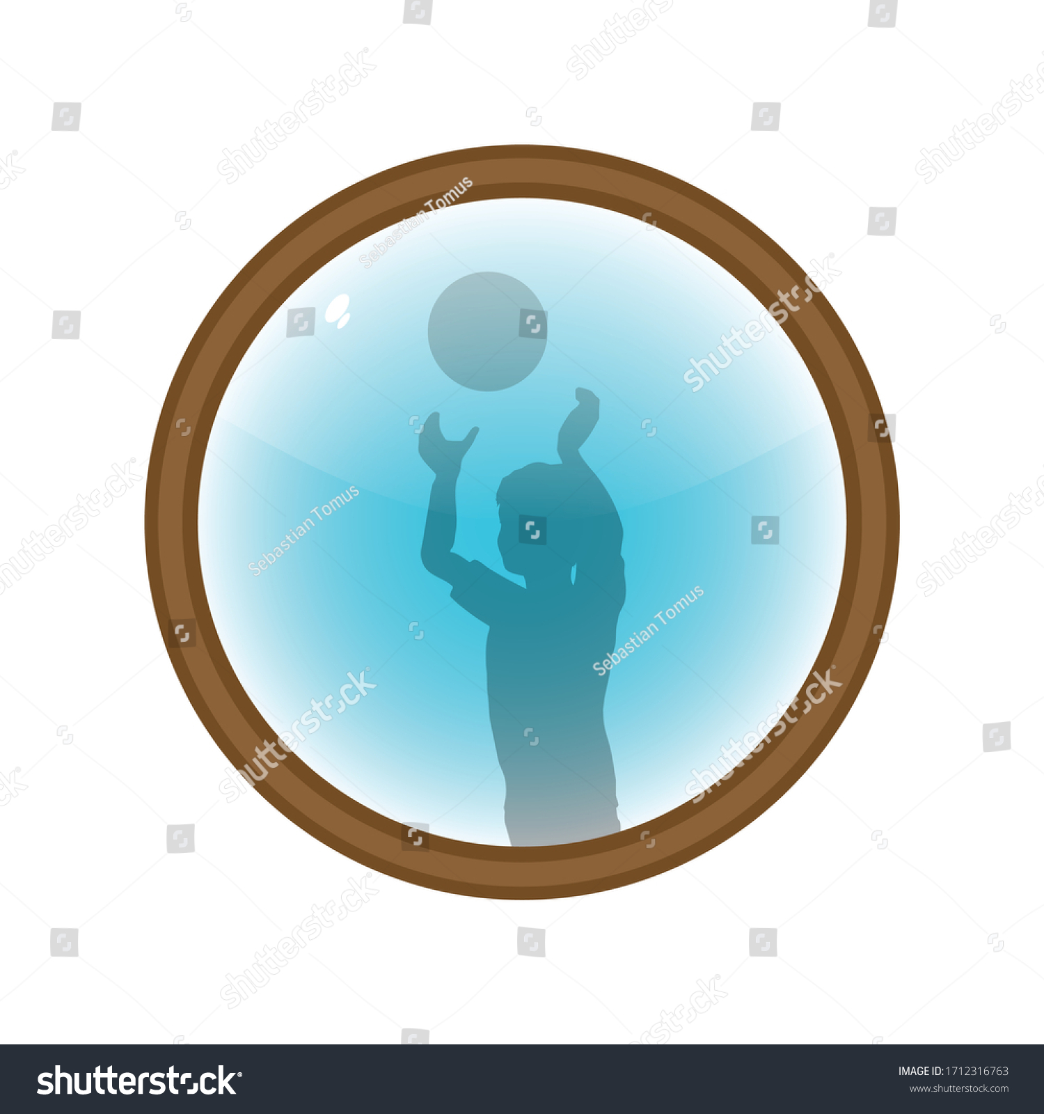 Volley Player Through Window Vector Illustration Stock Vector (Royalty ...
