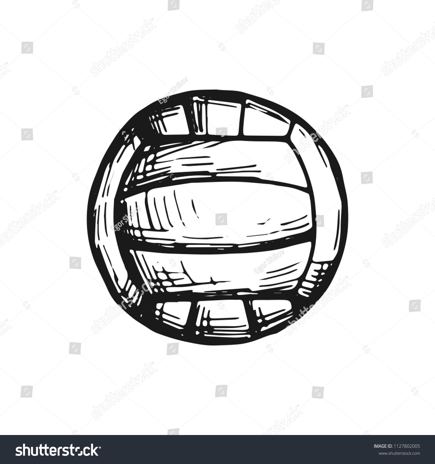Volleyball Ball Vector Sketch Isolated Stock Vector (Royalty Free ...