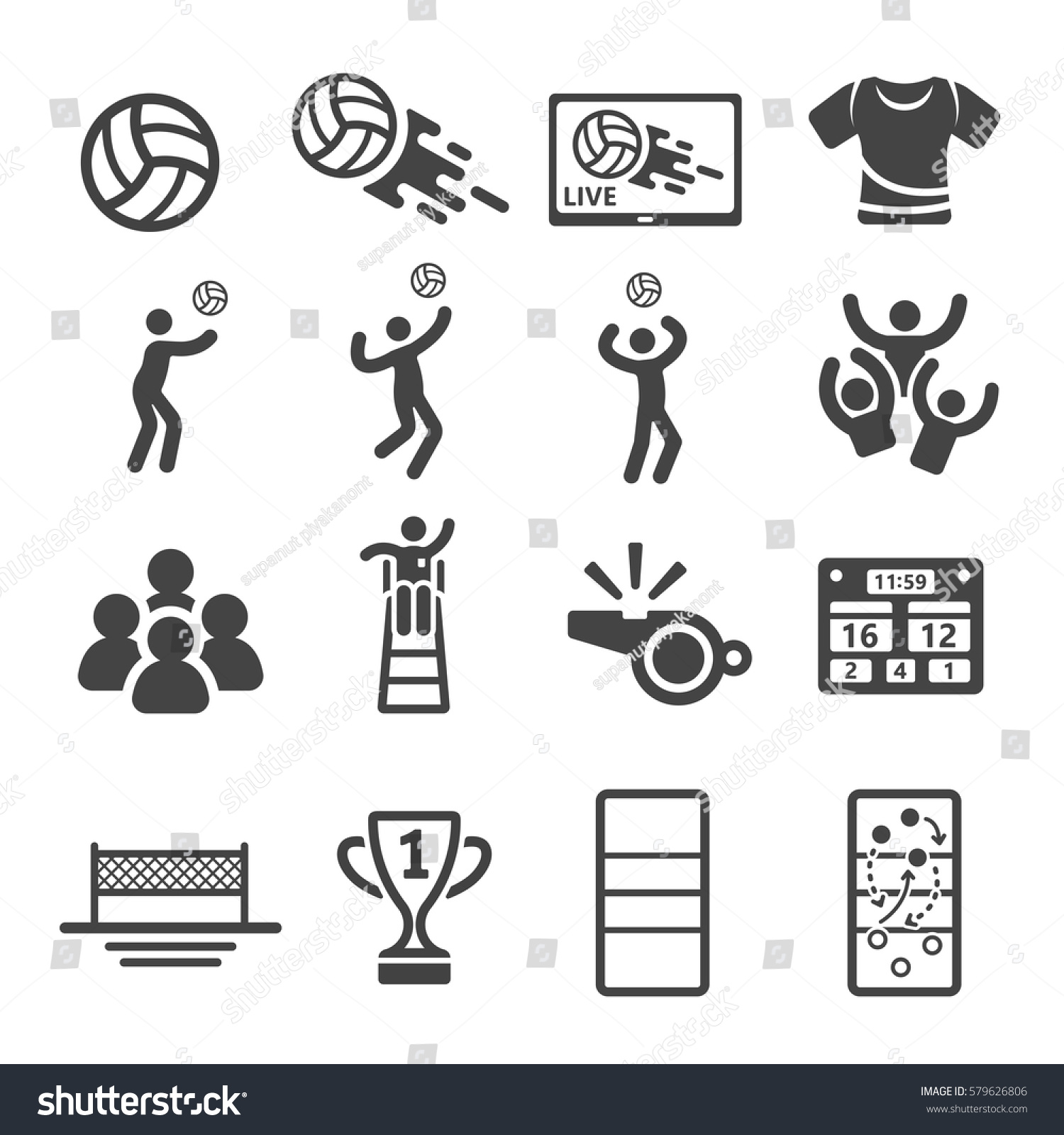 Volleyball Icon Stock Vector (Royalty Free) 579626806 | Shutterstock
