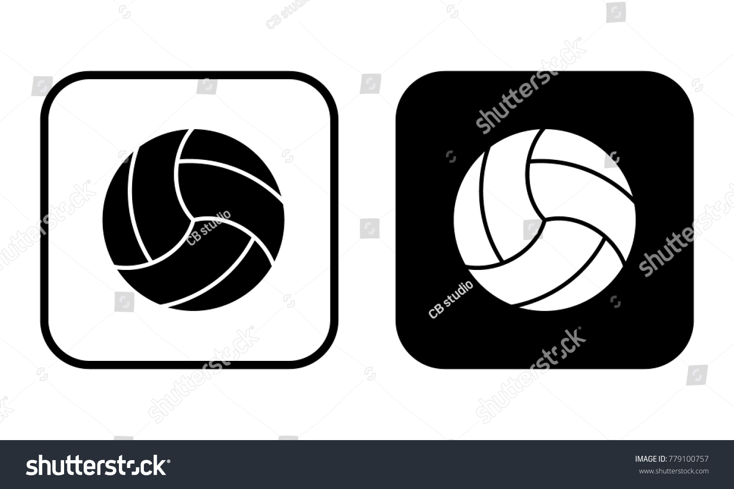 Volleyball Icon Set Stock Vector (Royalty Free) 779100757 | Shutterstock