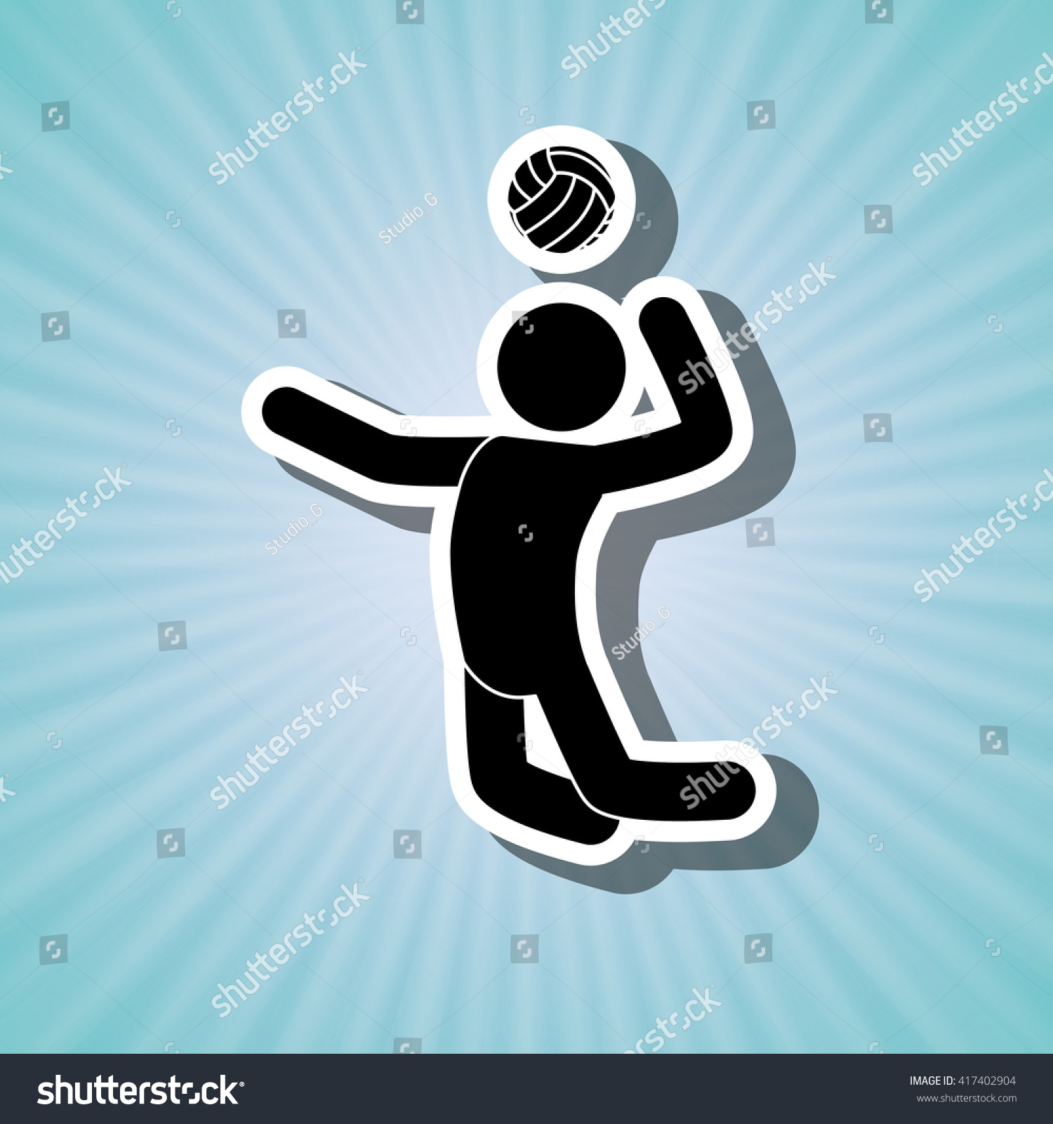 Volleyball Player Design Stock Vector (Royalty Free) 417402904 ...