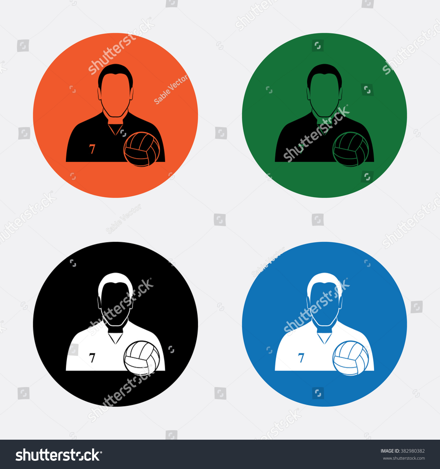Volleyball Player Icon Stock Vector (Royalty Free) 382980382 | Shutterstock