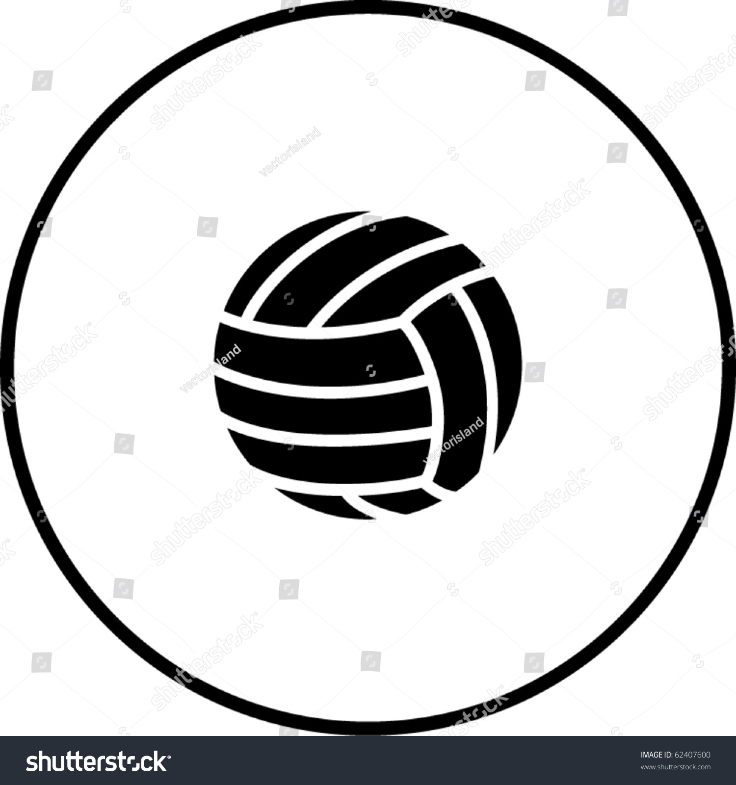 Volleyball Symbol Stock Vector Illustration 62407600 : Shutterstock