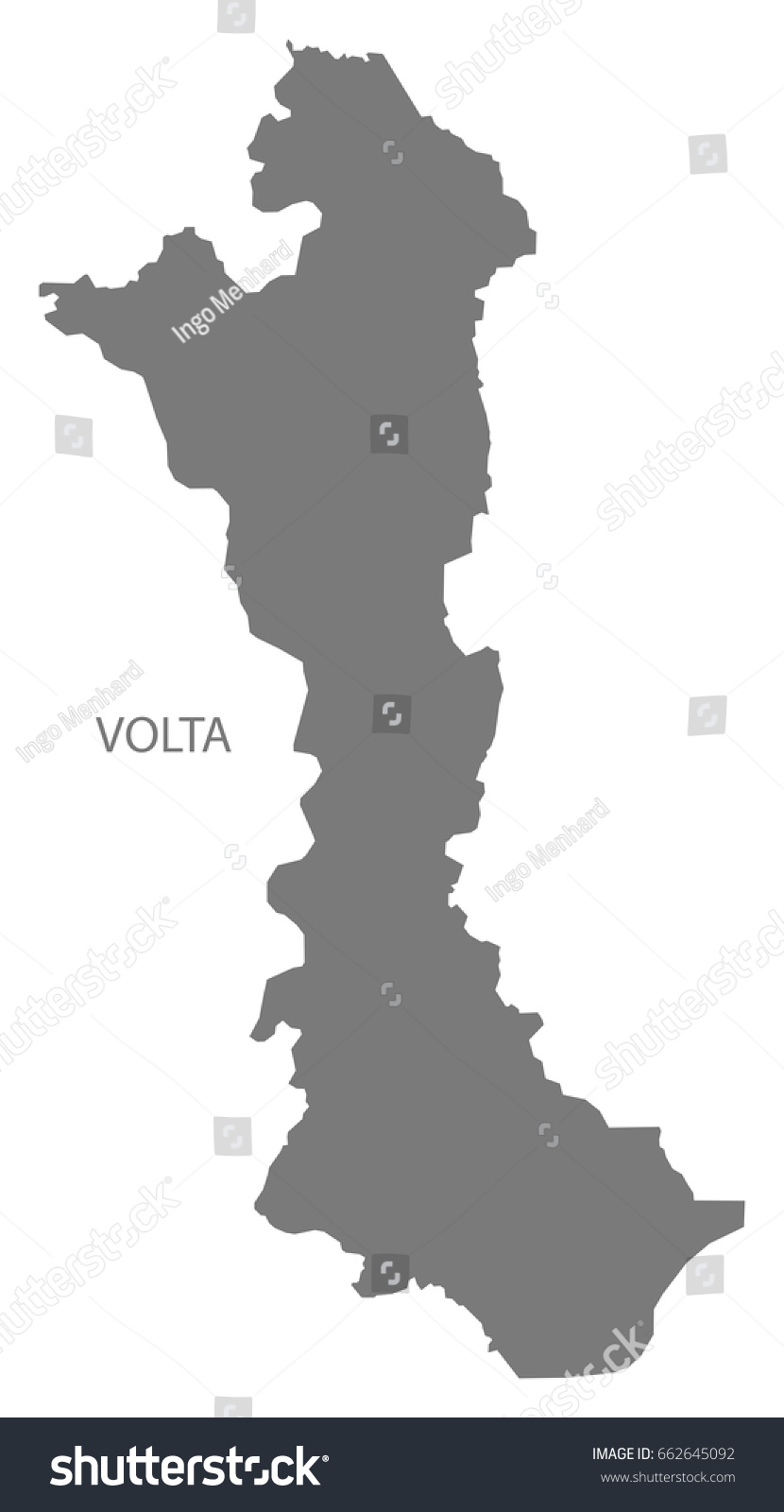 Volta Map Grey Illustration Silhouette Stock Vector (Royalty Free ...