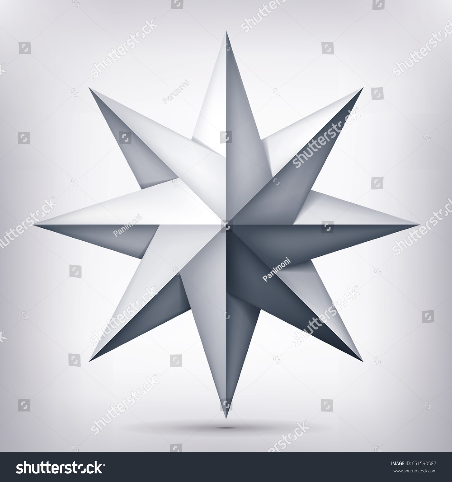 Volume Eightpointed Twisted Star 3d Object Stock Vector (Royalty Free ...