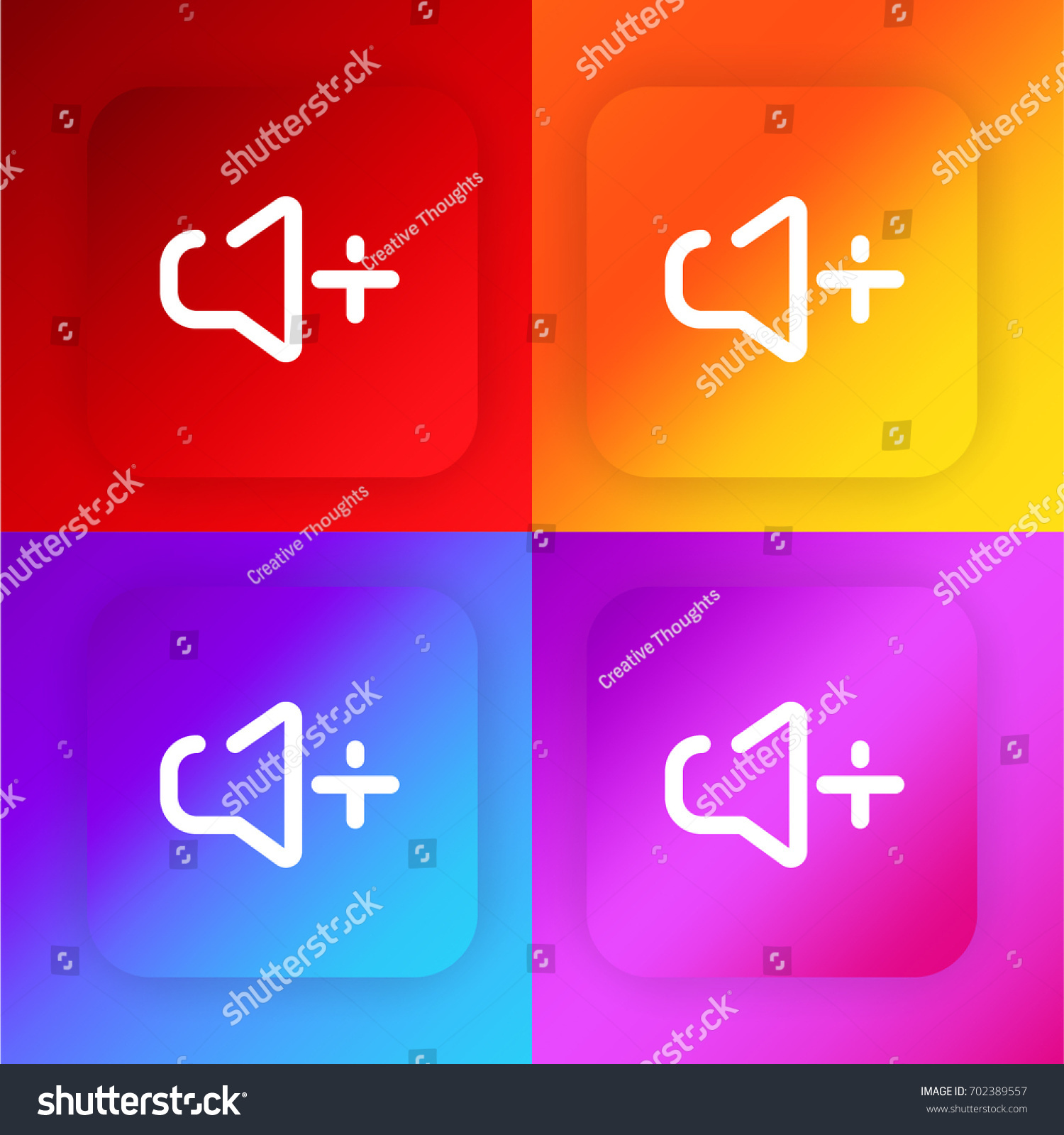 Volume Four Color Gradient App Icon Stock Vector (Royalty Free ...