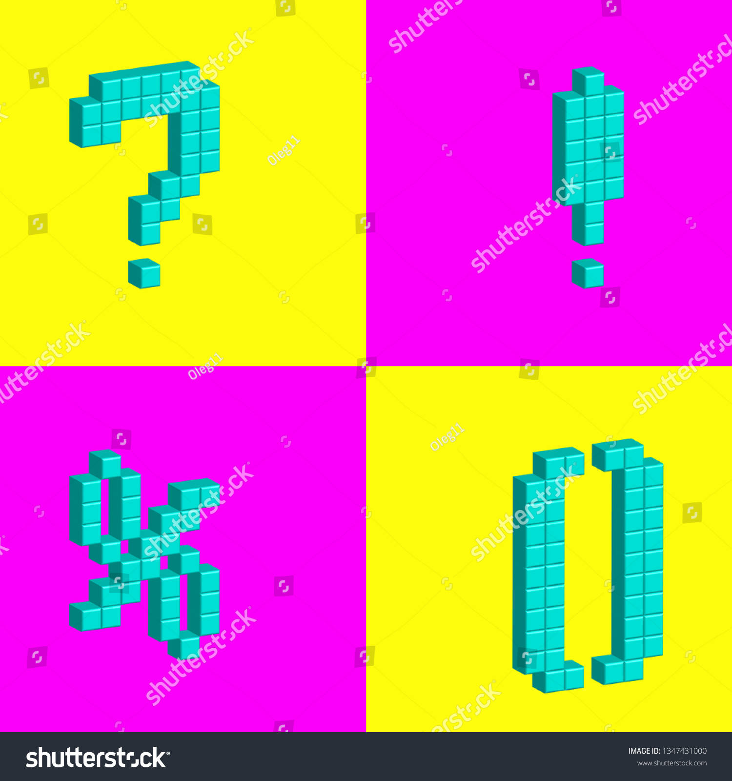 Volume Punctuation Marks Cubes Alphabet Vector: vector de stock (libre ...