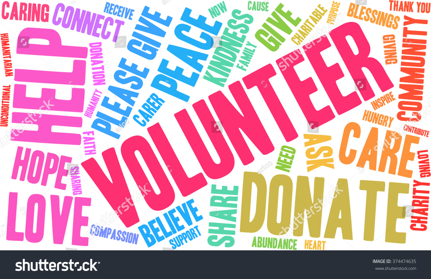 Volunteer Word Cloud On White Background Stock Vector (Royalty Free ...