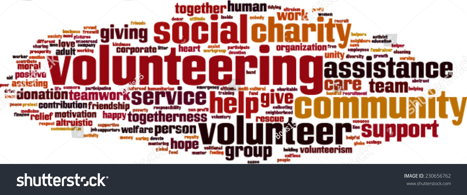 Volunteering Word Cloud Concept Vector Illustration Stock Vector ...