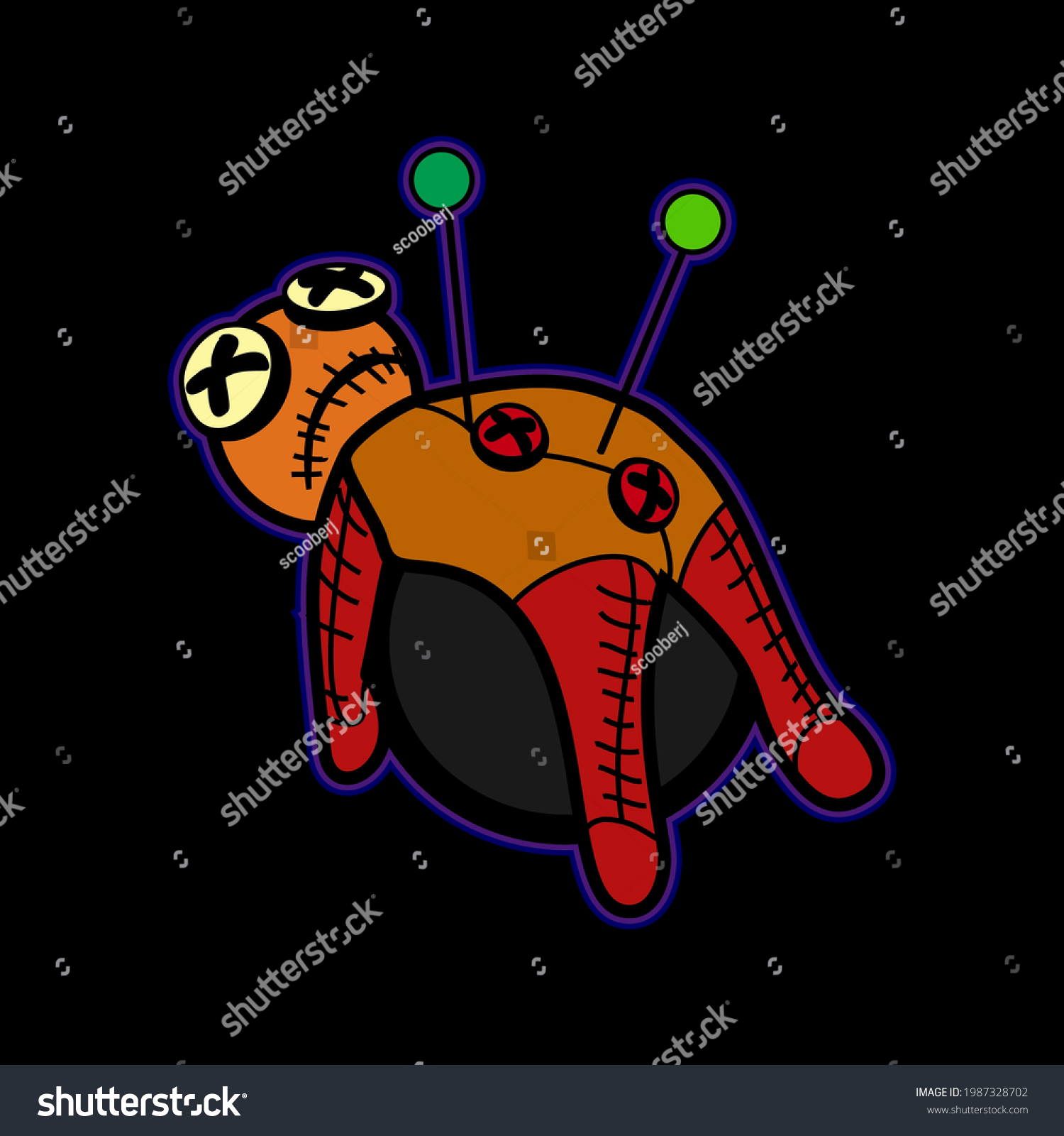 Voodoo Character Mascot Design Logo Stock Vector (Royalty Free ...